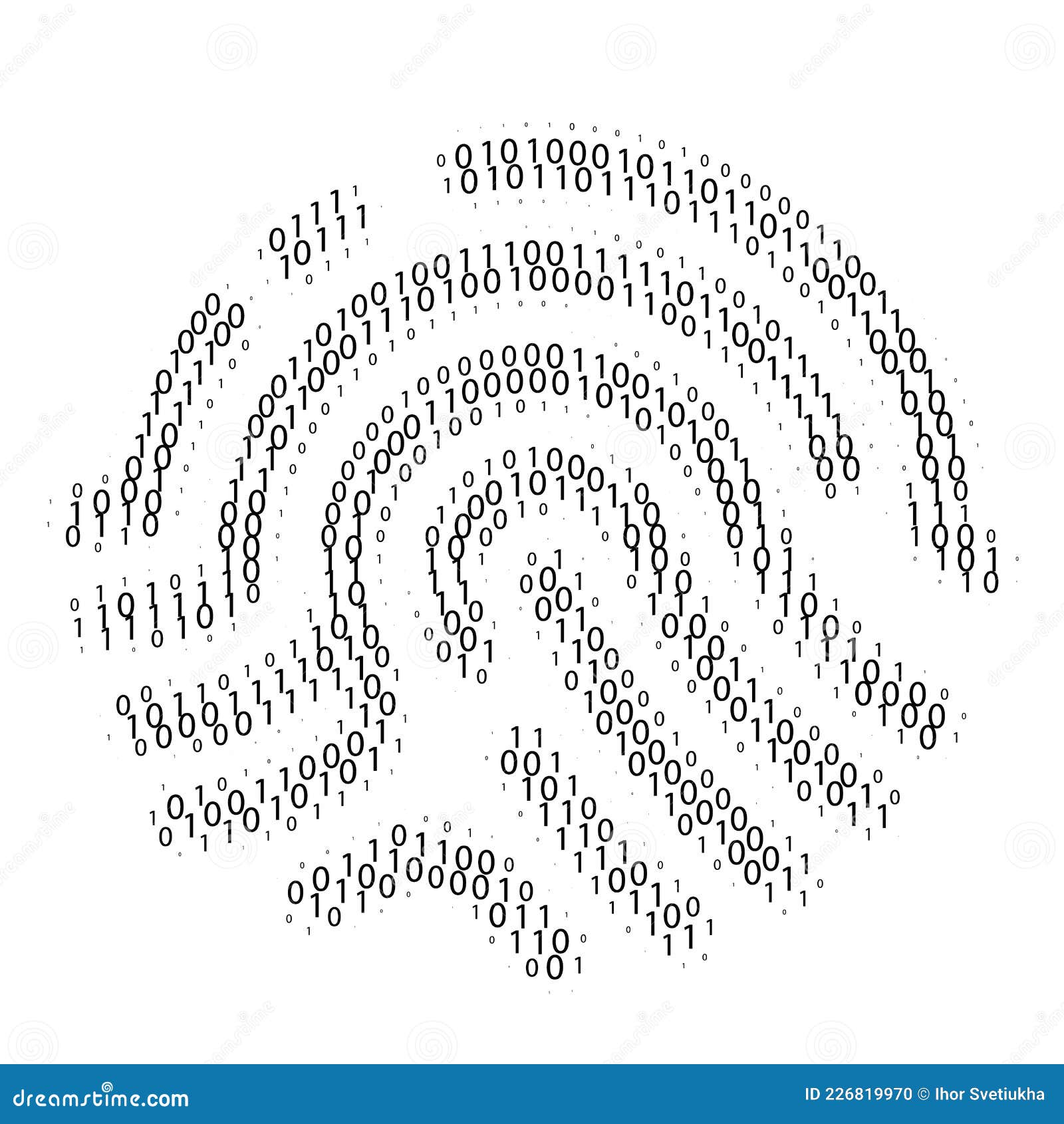 Fingerprint Binary Code. Data Access or Verification. Digital Identification Stock Vector ...