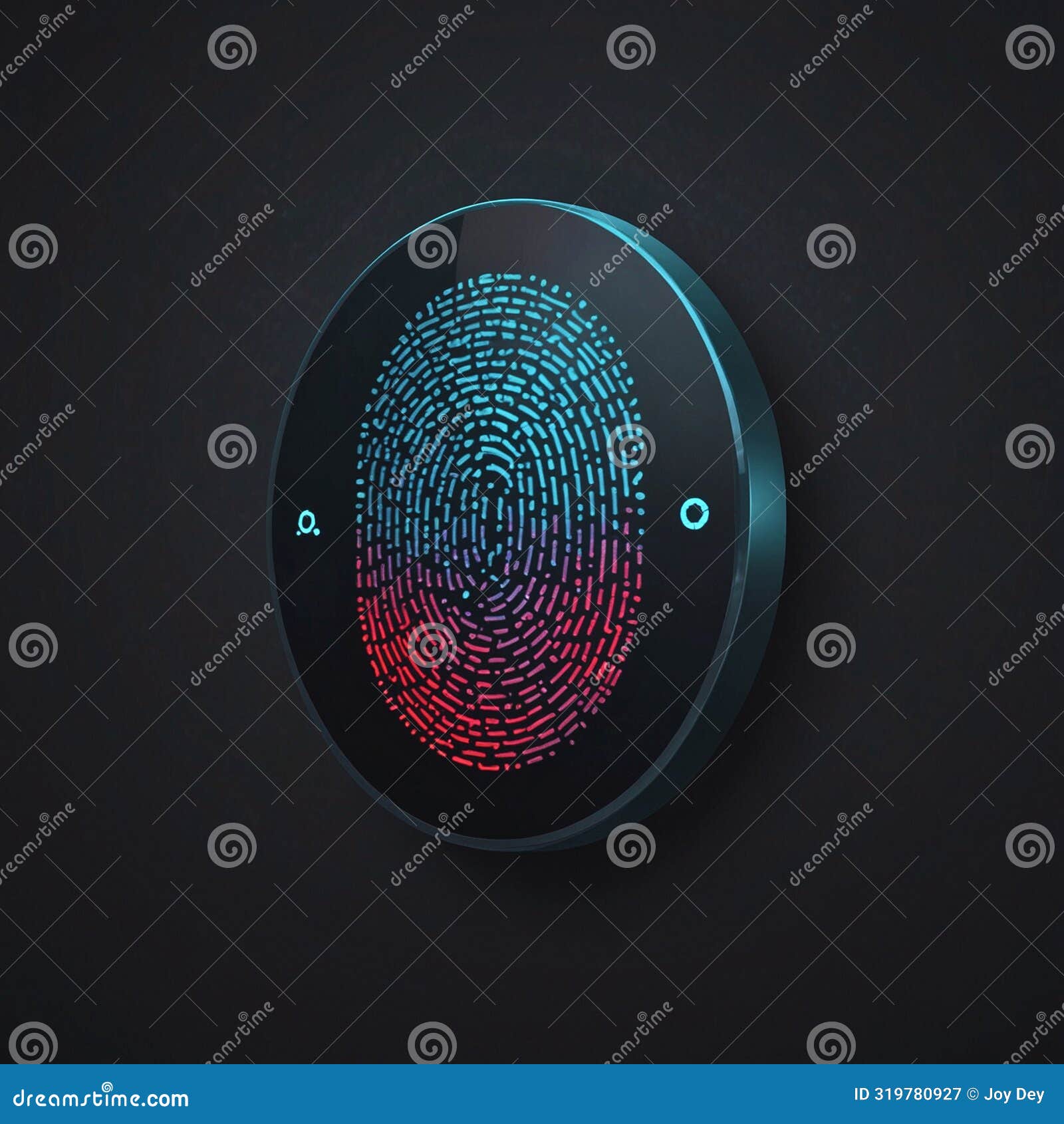 Biometric Authentication Button. Digital Security Concept Stock ...