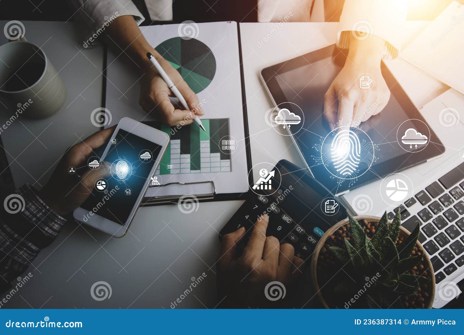 Fingerprint Biometric Digital Scan Technology. Graphic Interface ...