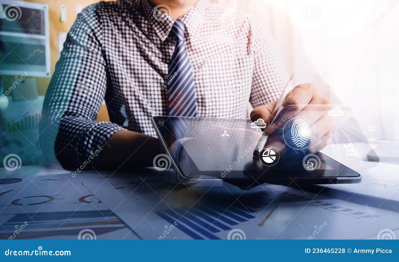 Fingerprint Biometric Digital Scan Technology. Graphic Interface ...