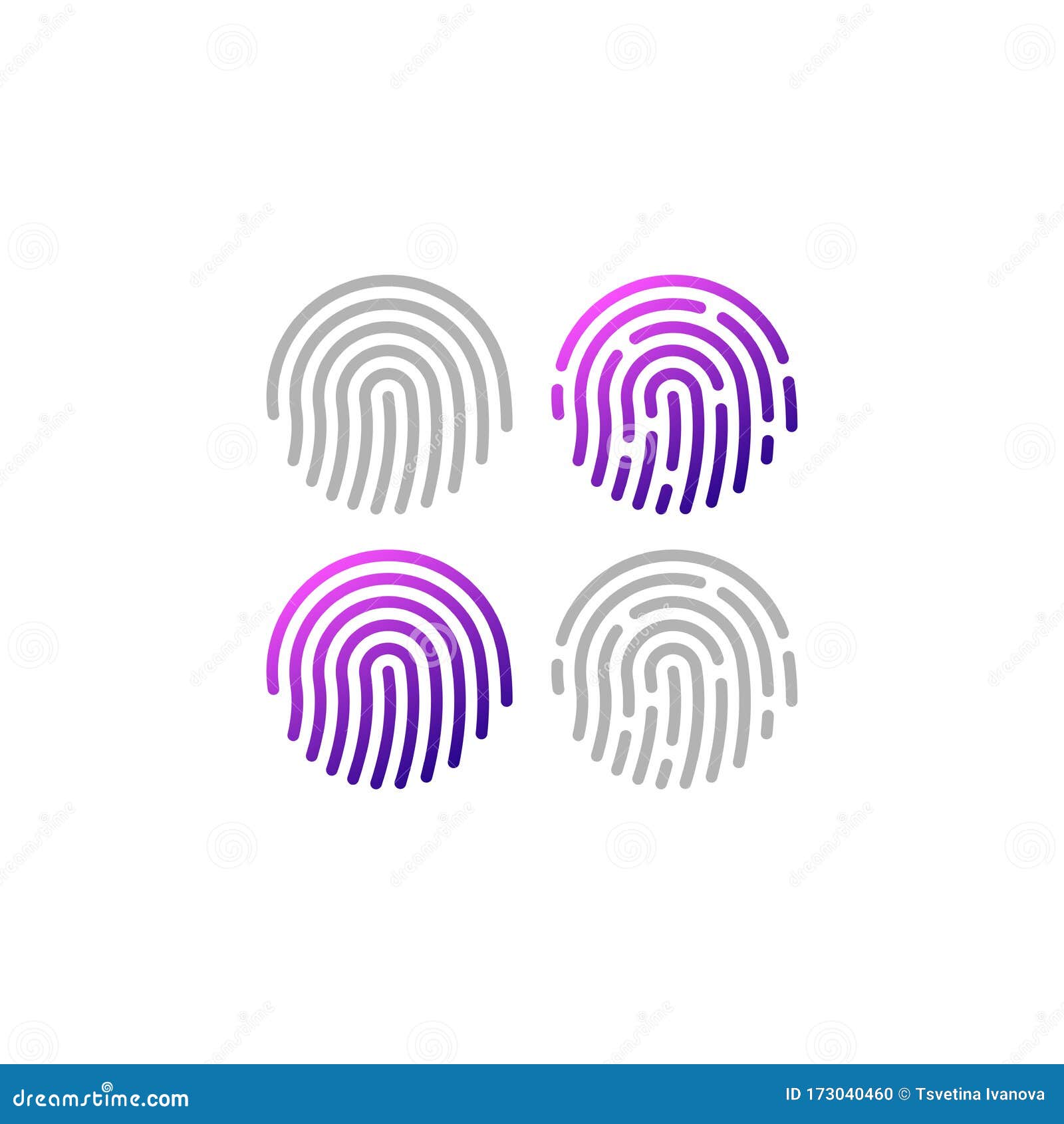 Fingerprint Biometric Identification Vector Icon. Stock Vector ...