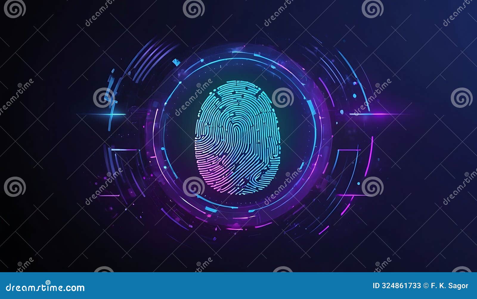 Biometrics Identification Technology Stock Illustration - Illustration ...