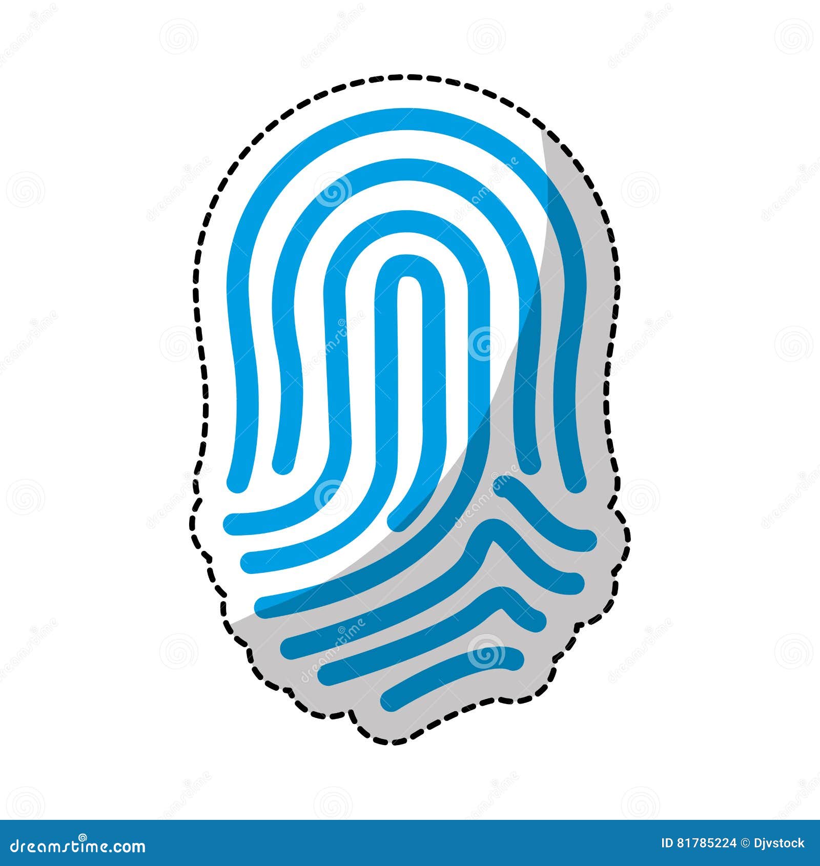 Fingerprint Blue Icon Image Stock Vector - Illustration of security ...
