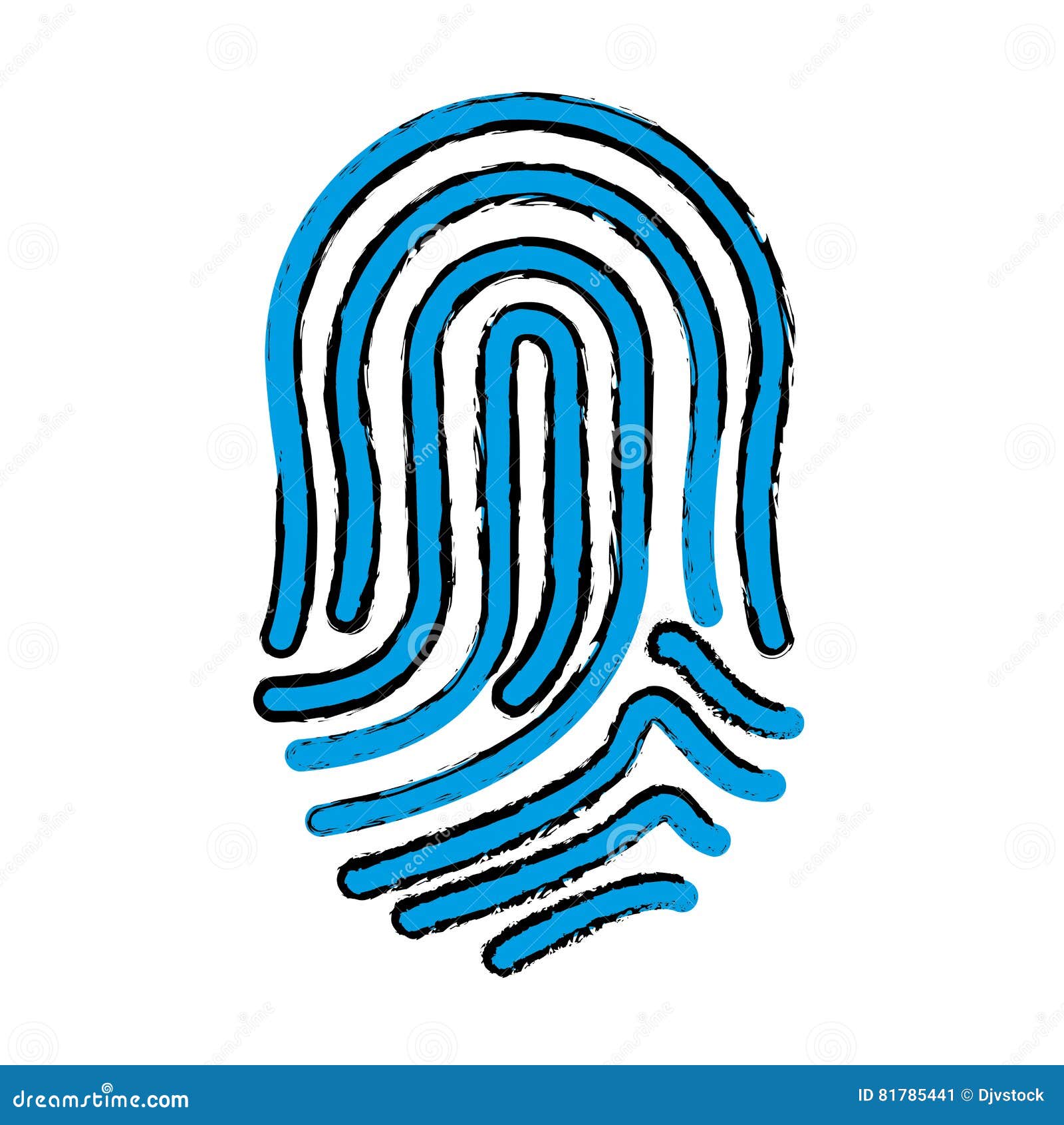 Fingerprint Blue Icon Image Stock Vector - Illustration of abstract ...