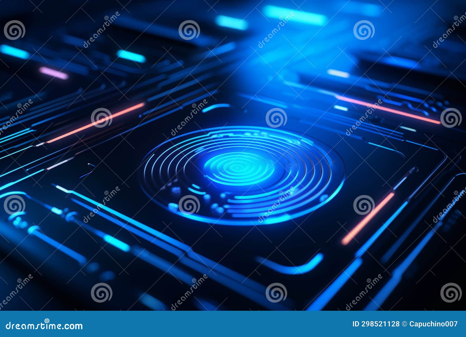 Fingerprint in Button Scan Technology by by Generative AI Stock ...