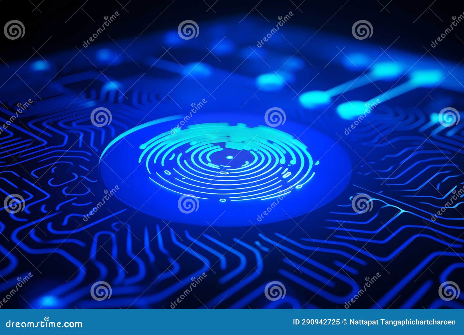 Fingerprint in Button Scan Technology Laser Scan Line Digital ...