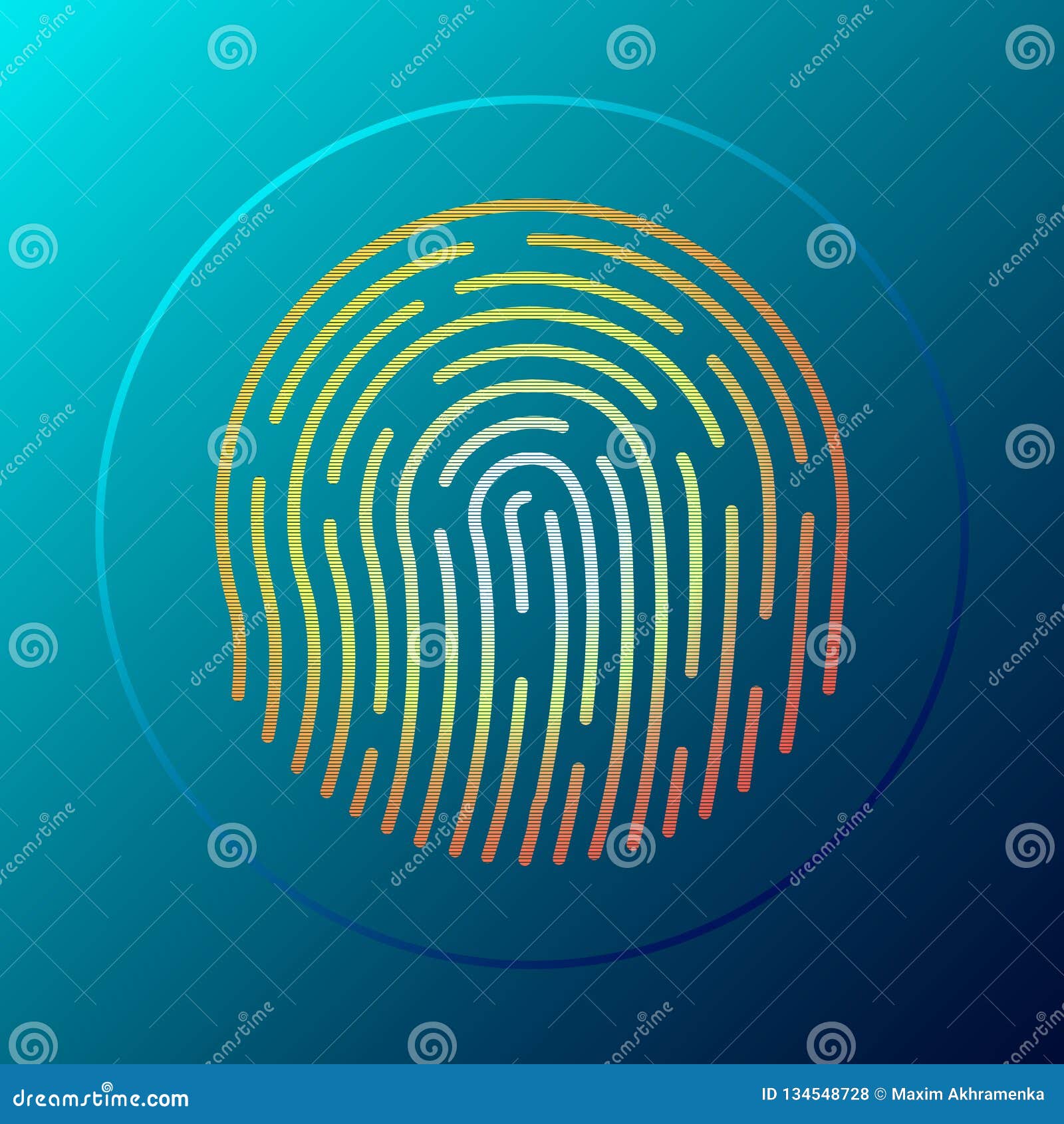 Fingerprint Button. Vector Illustration. Stock Illustration ...