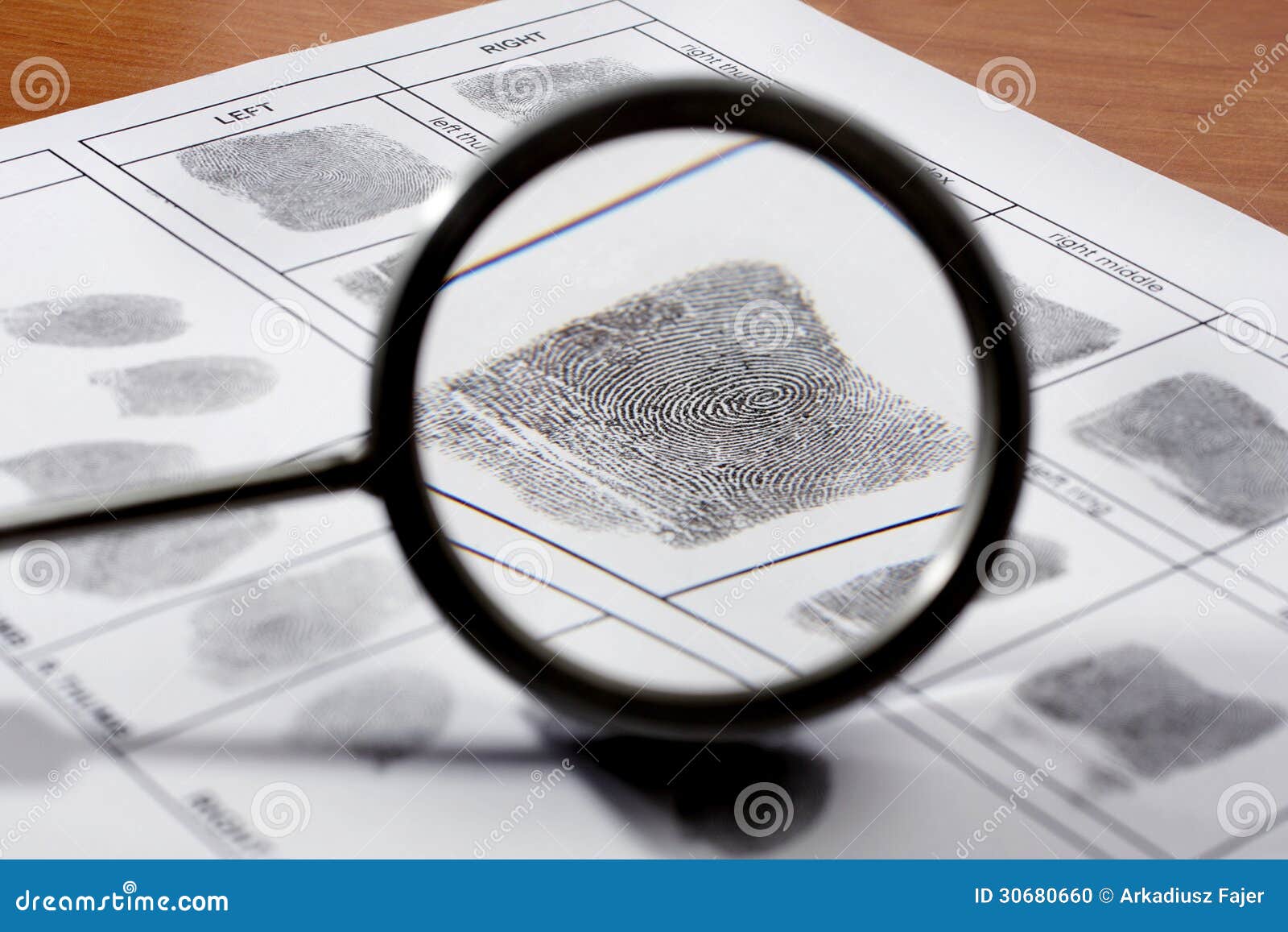 Fingerprint card stock photo. Image of guilt, lens, science - 30680660