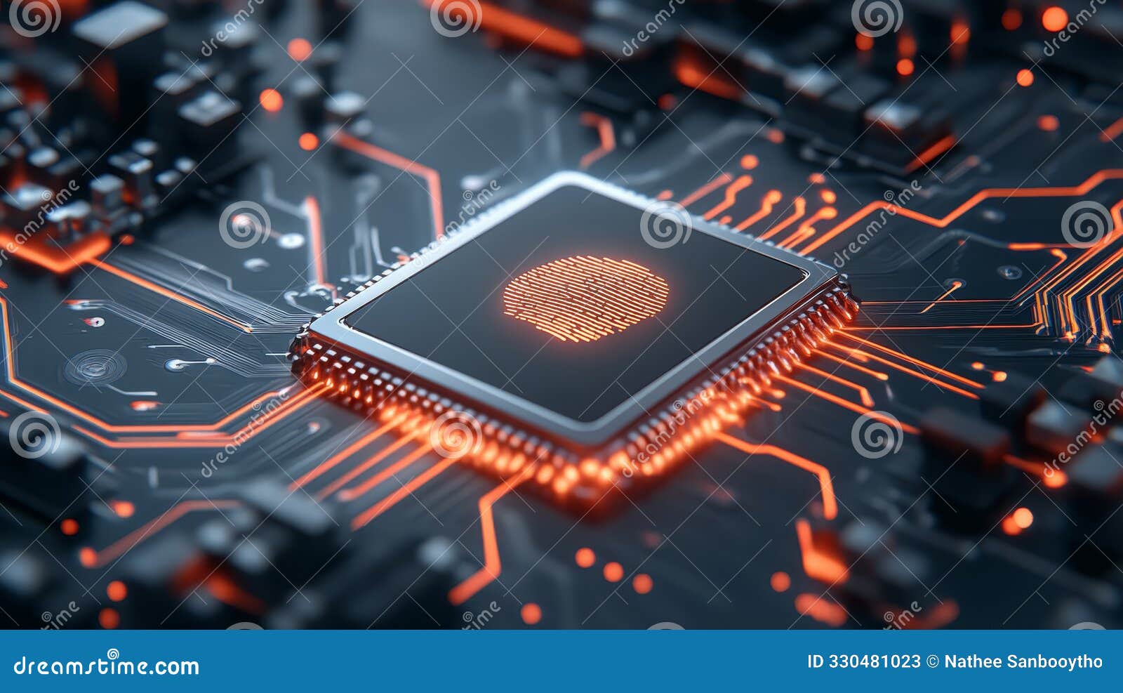 Fingerprint Chip on Circuit Board for Biometric Security Stock ...