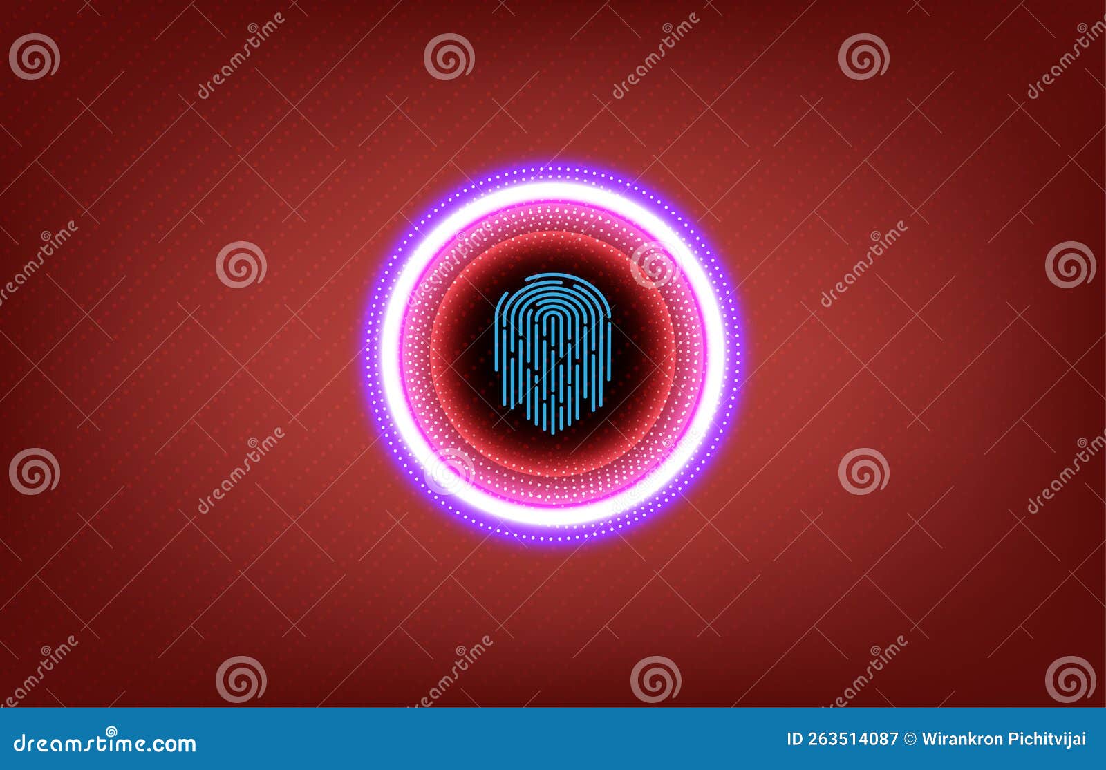 Fingerprint Circle Gradient Dot Line Background Stock Vector ...