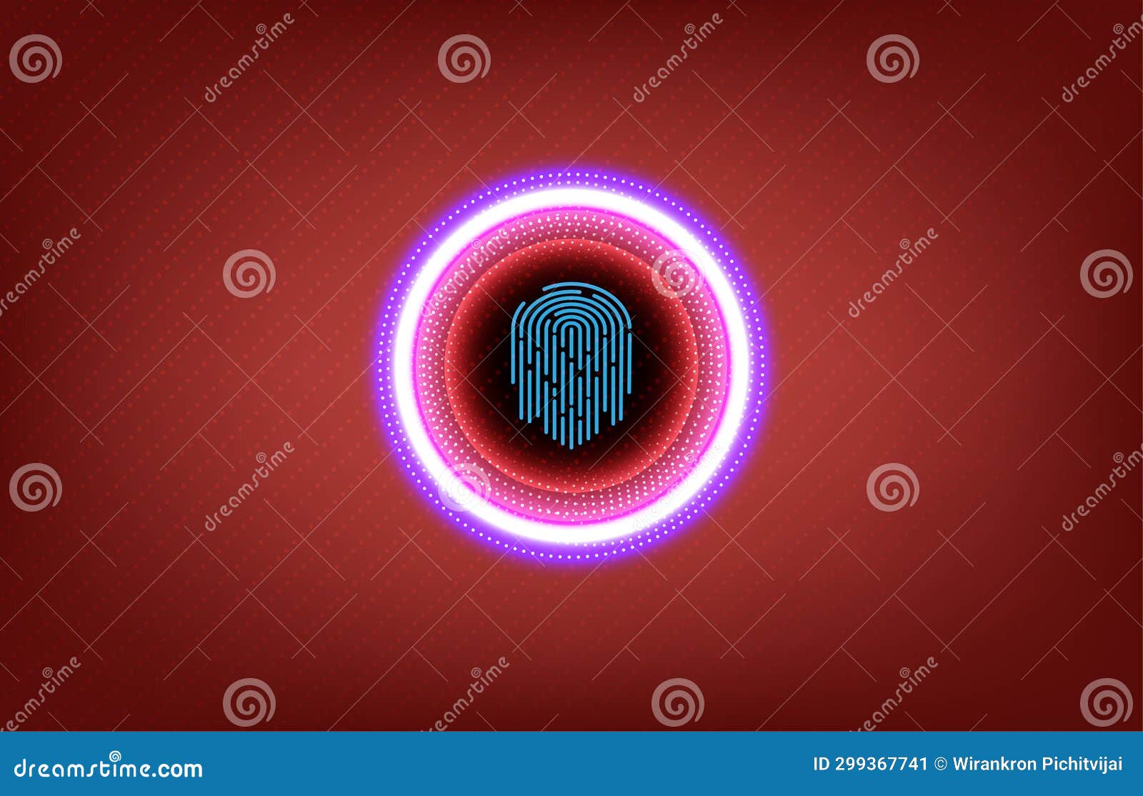 Fingerprint Circle Gradient Dot Line Background Stock Vector ...