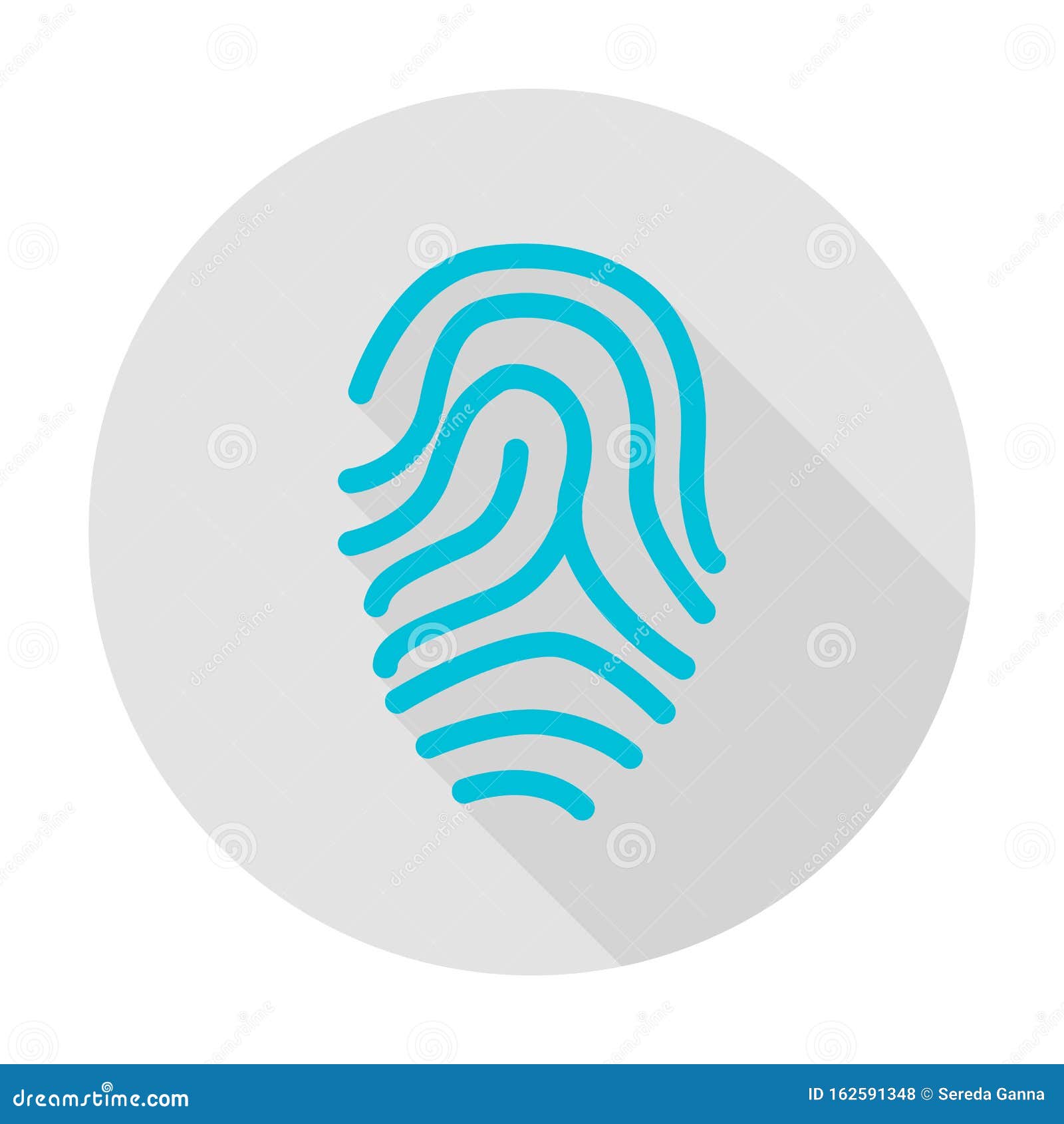 Fingerprint Circle Icon stock vector. Illustration of electronic ...