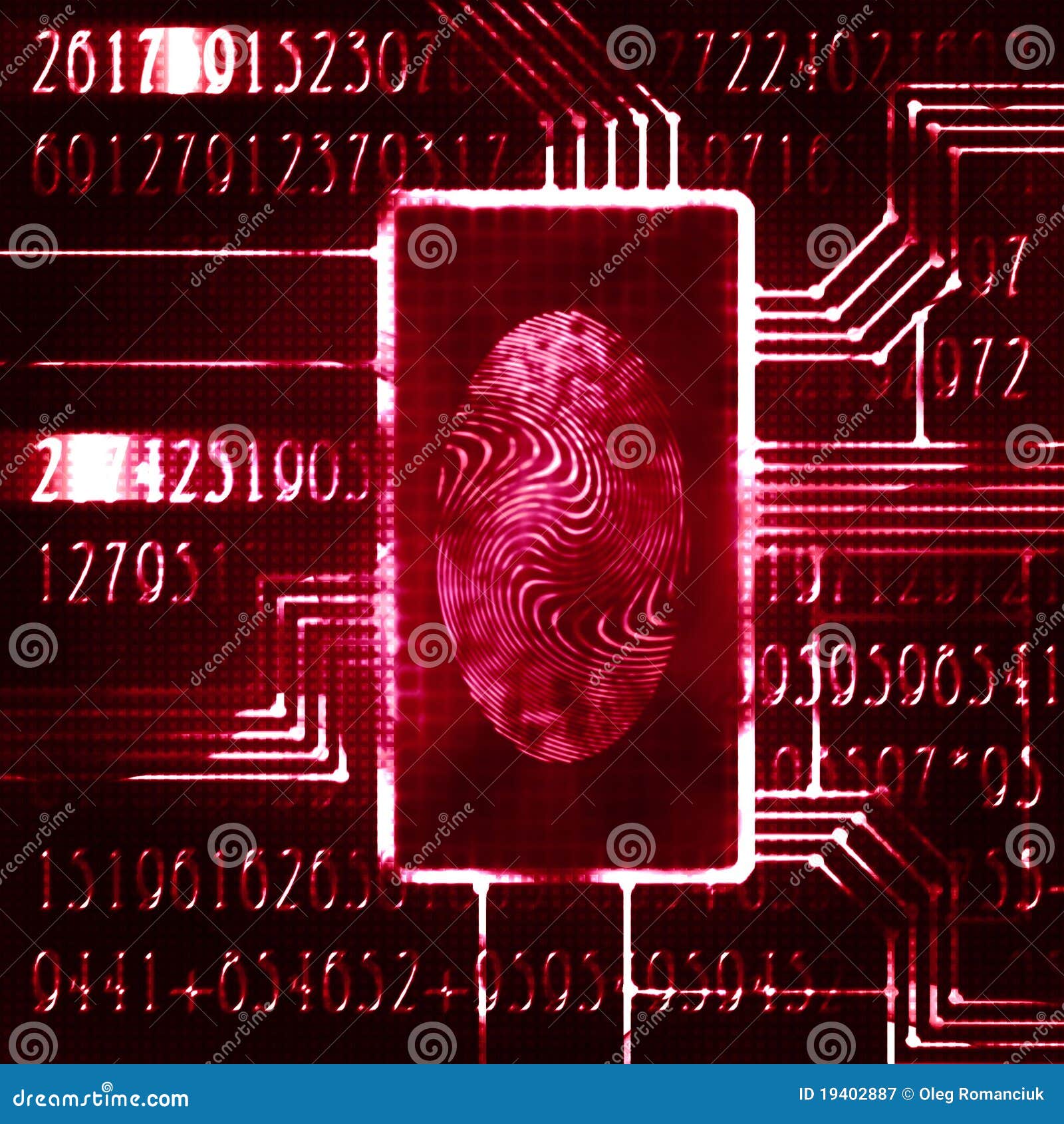 Fingerprint and code stock illustration. Illustration of business ...