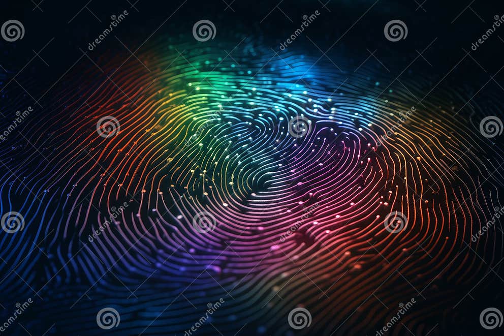 Fingerprint Colorful. Generate Ai Stock Illustration - Illustration of ...