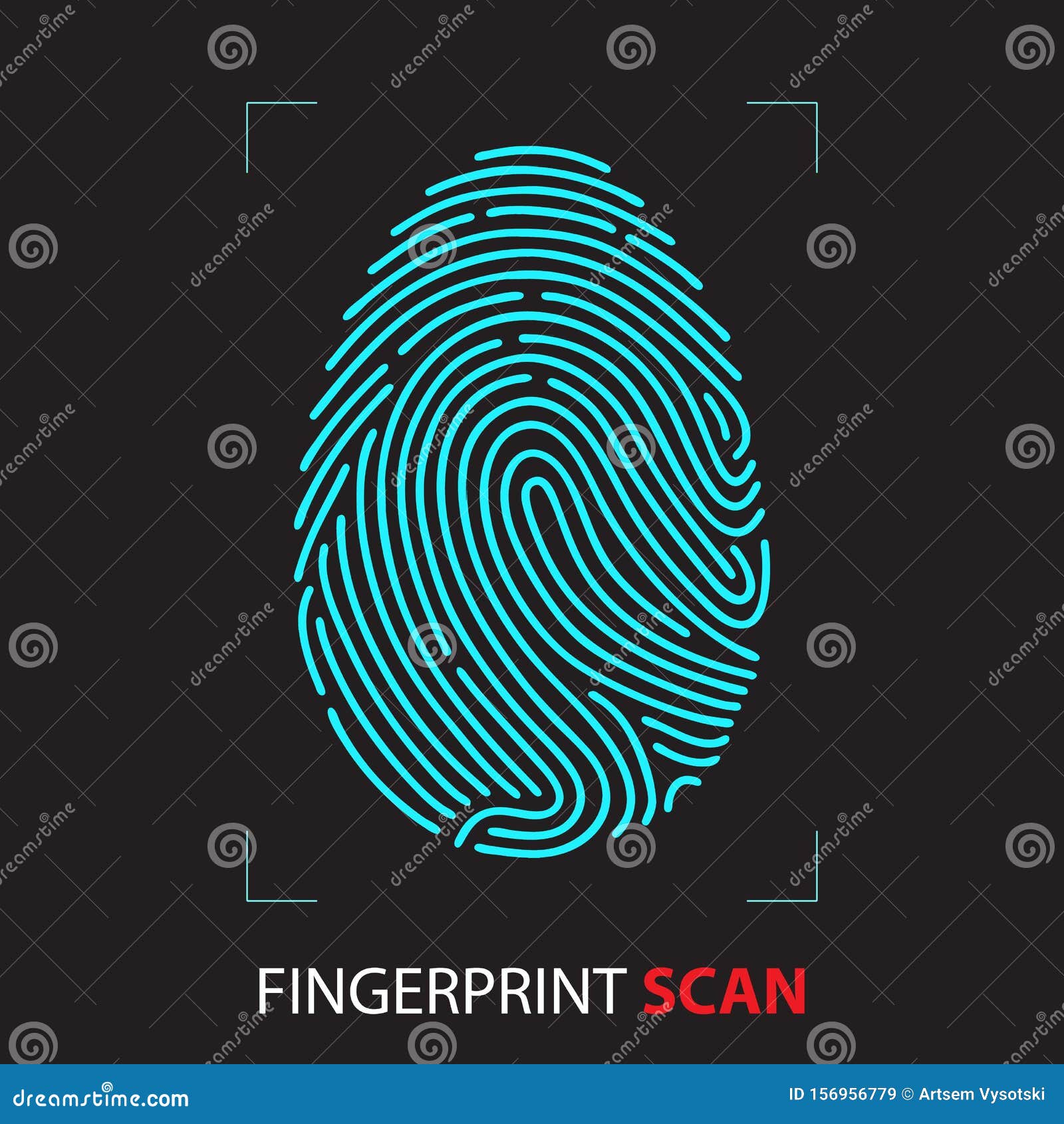 Fingerprint on Computer Technology Background. Vector Stock Vector ...