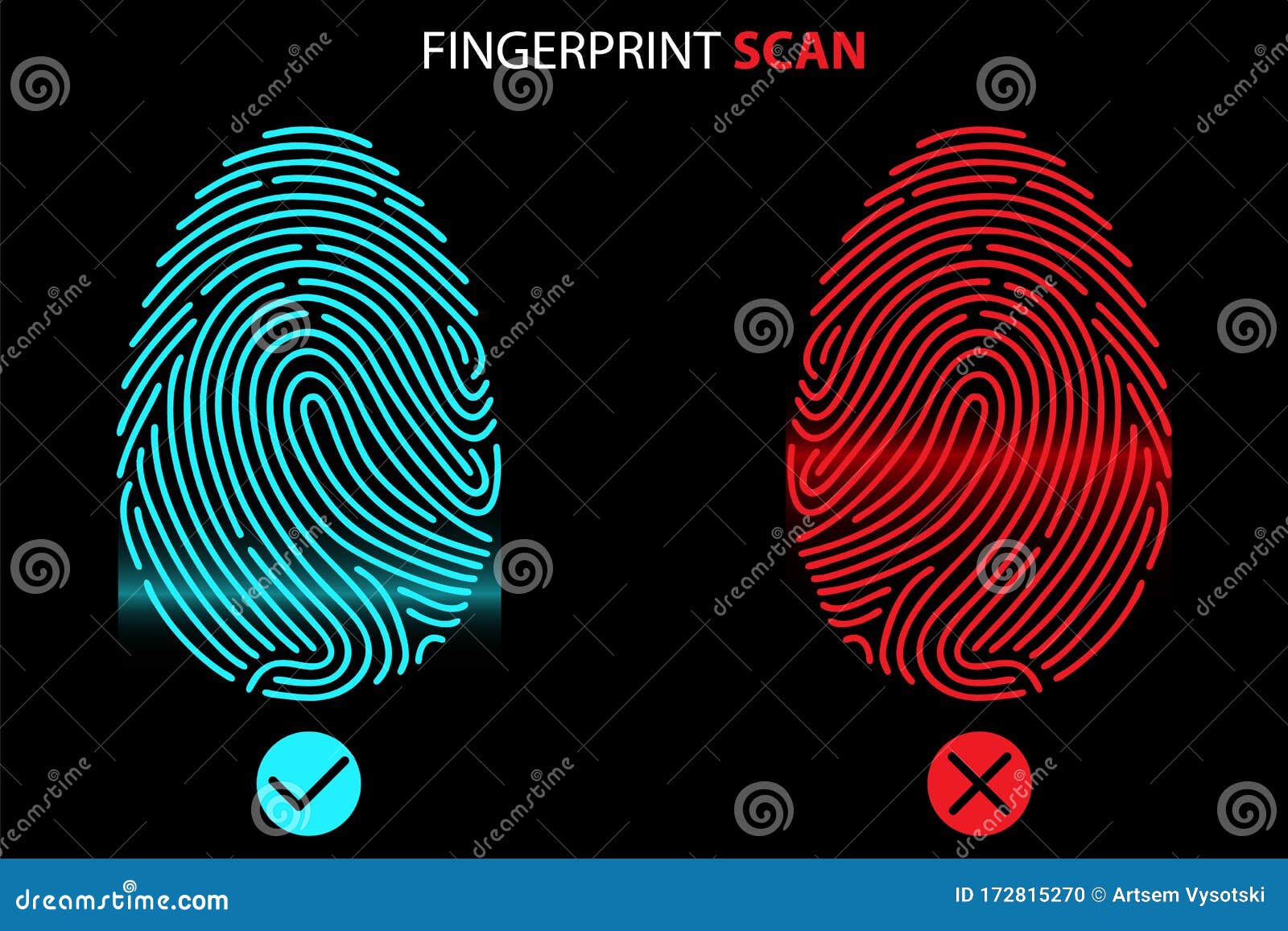 Fingerprint on Computer Technology Background. Vector Illustration ...