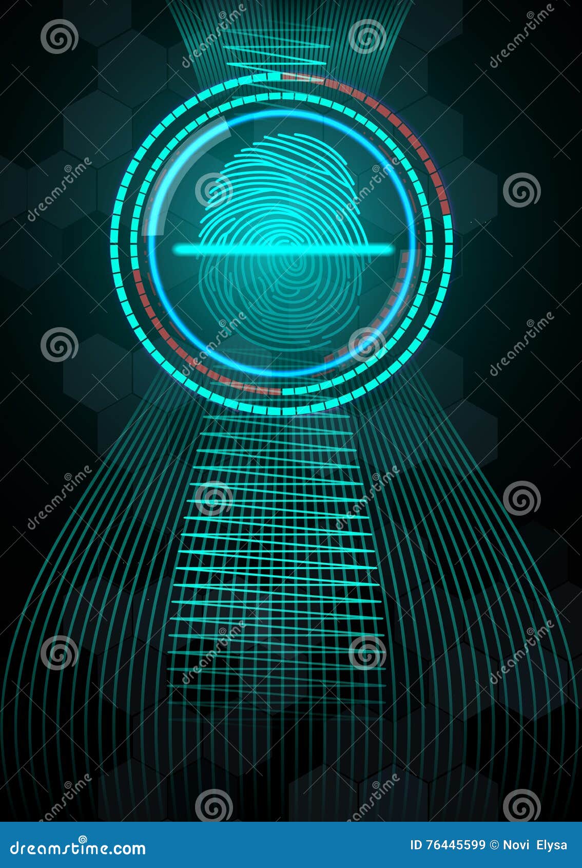 Fingerprint with Concept Abstract Technology Background Stock Vector ...