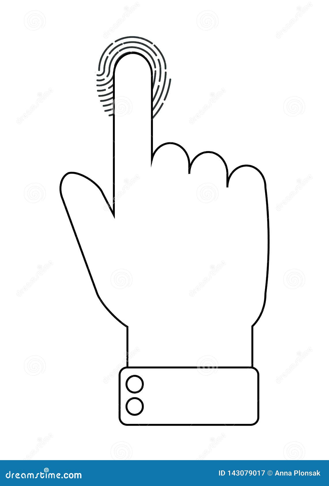 Fingerprint. Concept of Hand and Fingerprint. Graphic Illustration ...