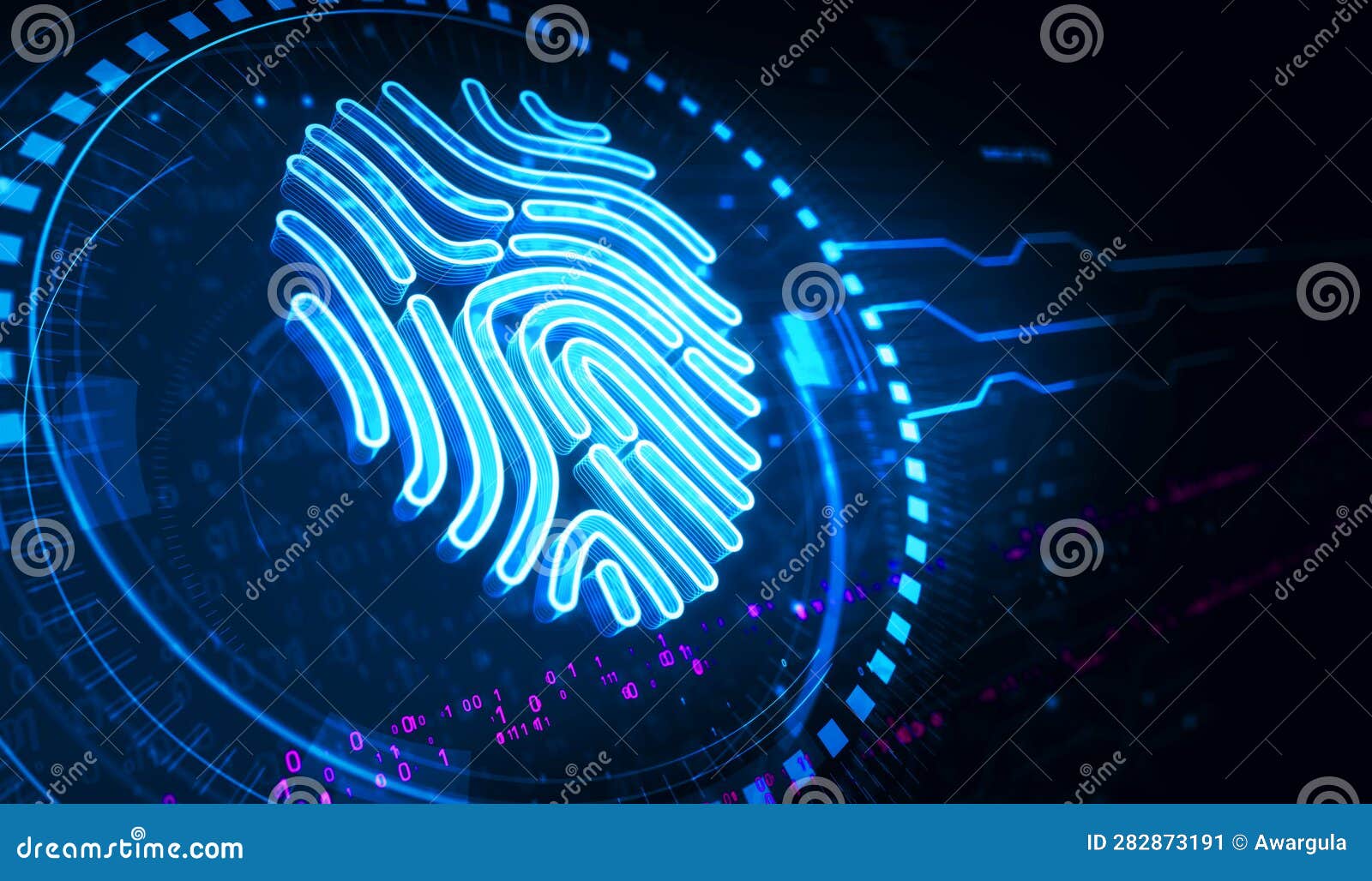 Fingerprint Cyber Id Security and Identity Symbol Digital Concept 3d ...