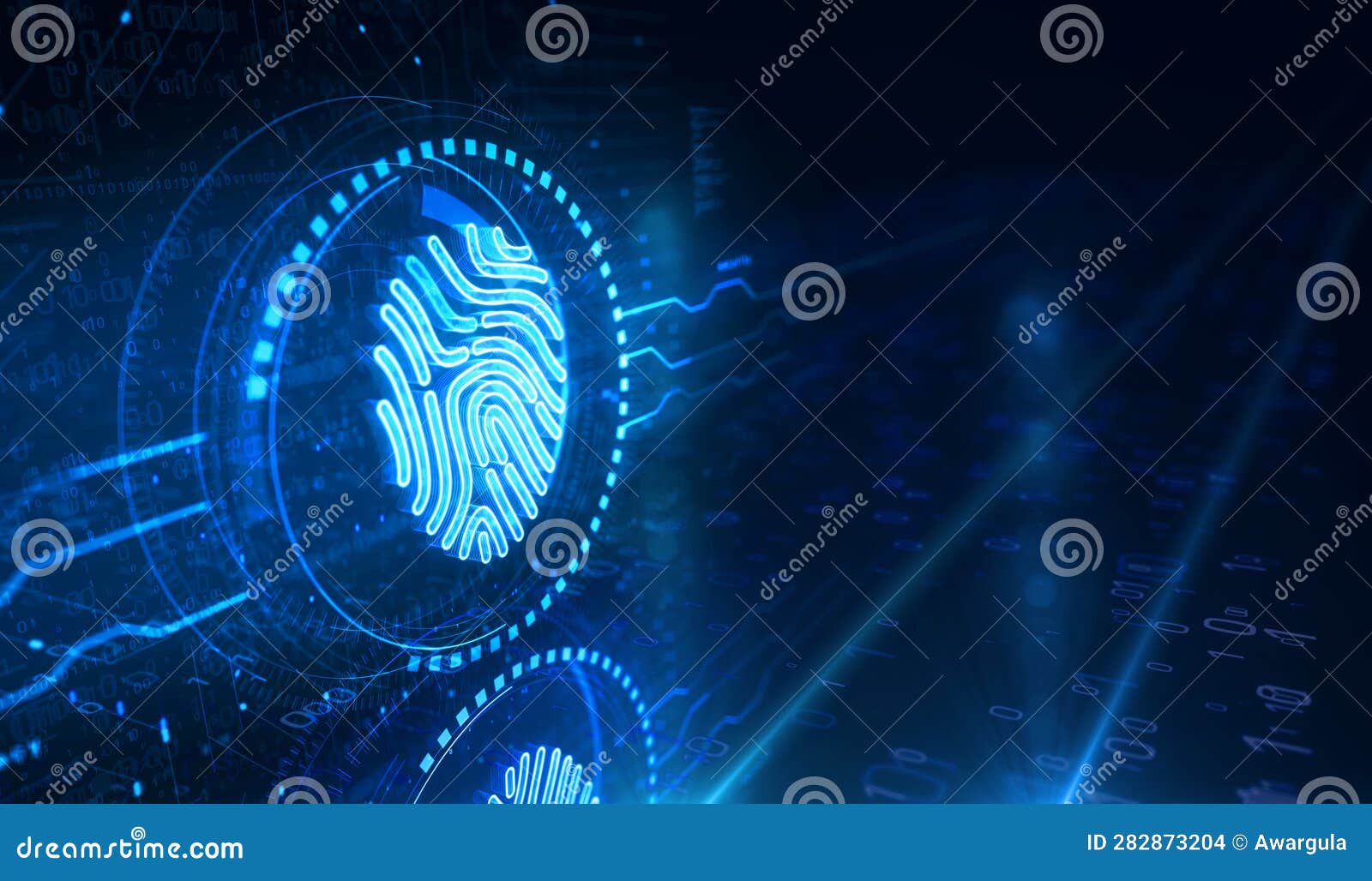 Fingerprint Cyber Id Security and Identity Symbol Digital Concept 3d ...