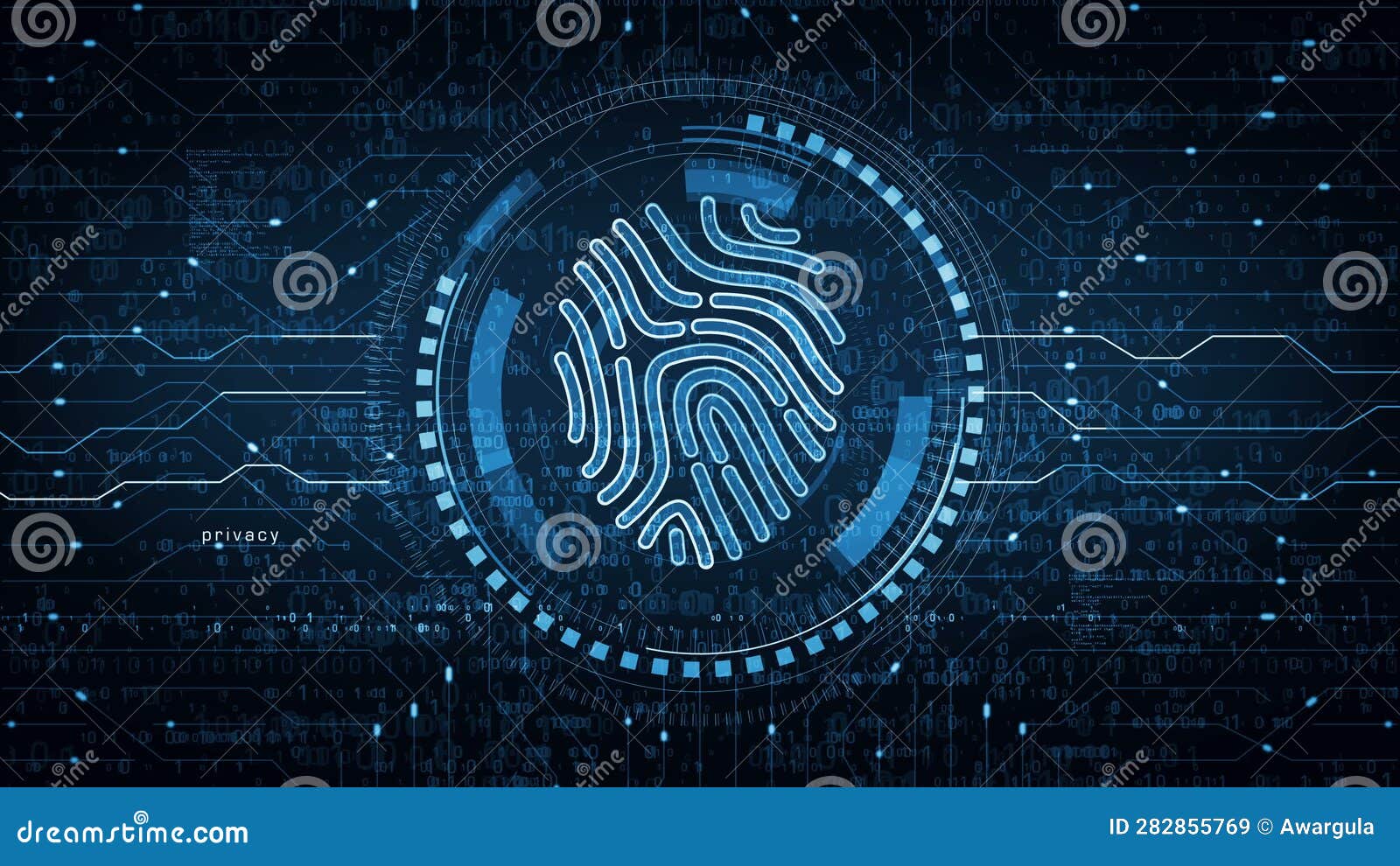 Fingerprint Cyber Id Security and Identity Symbol Loop Digital Concept ...