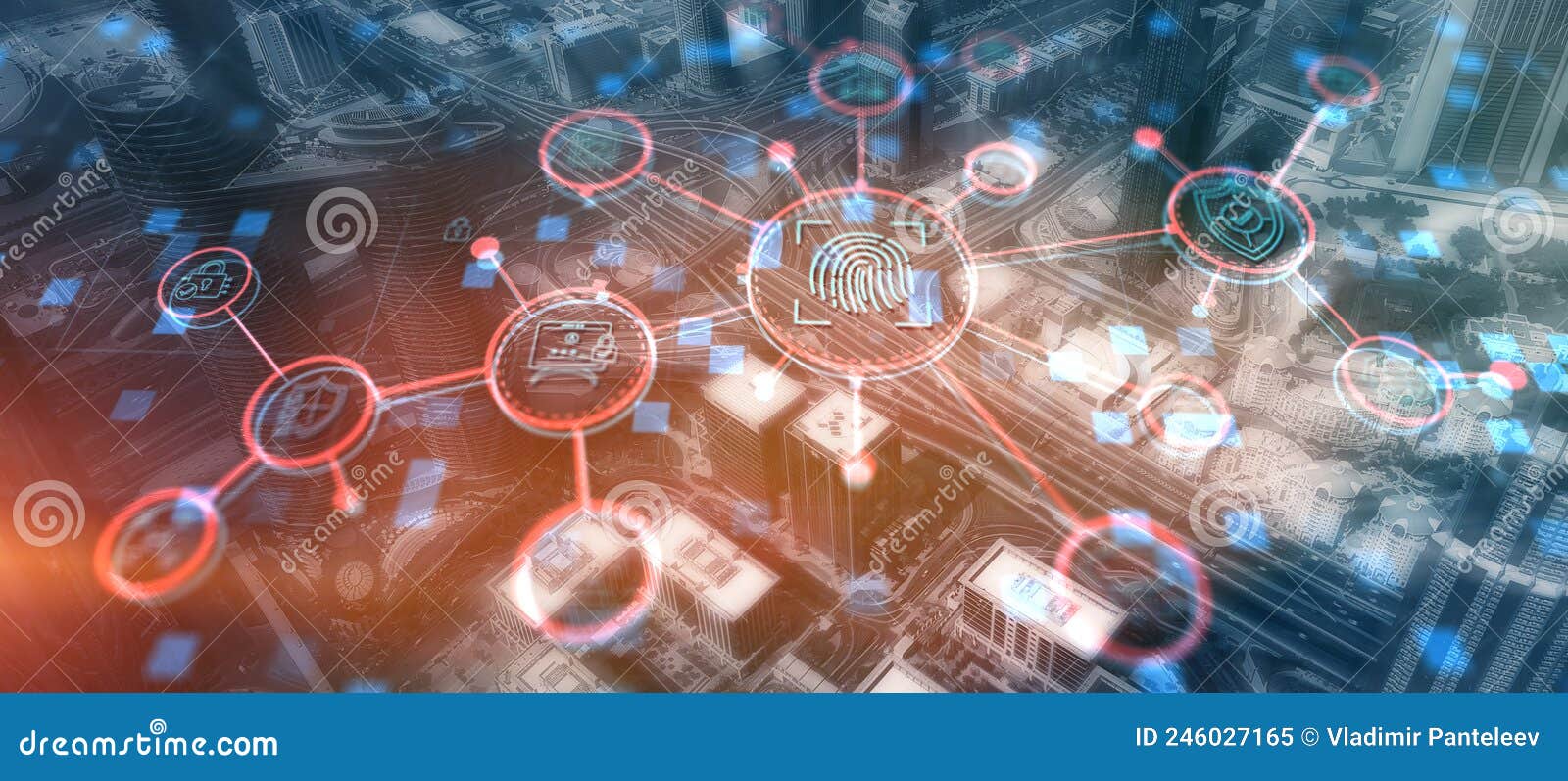 Fingerprint Cyber Security Data Protection Concept. Biometric ...