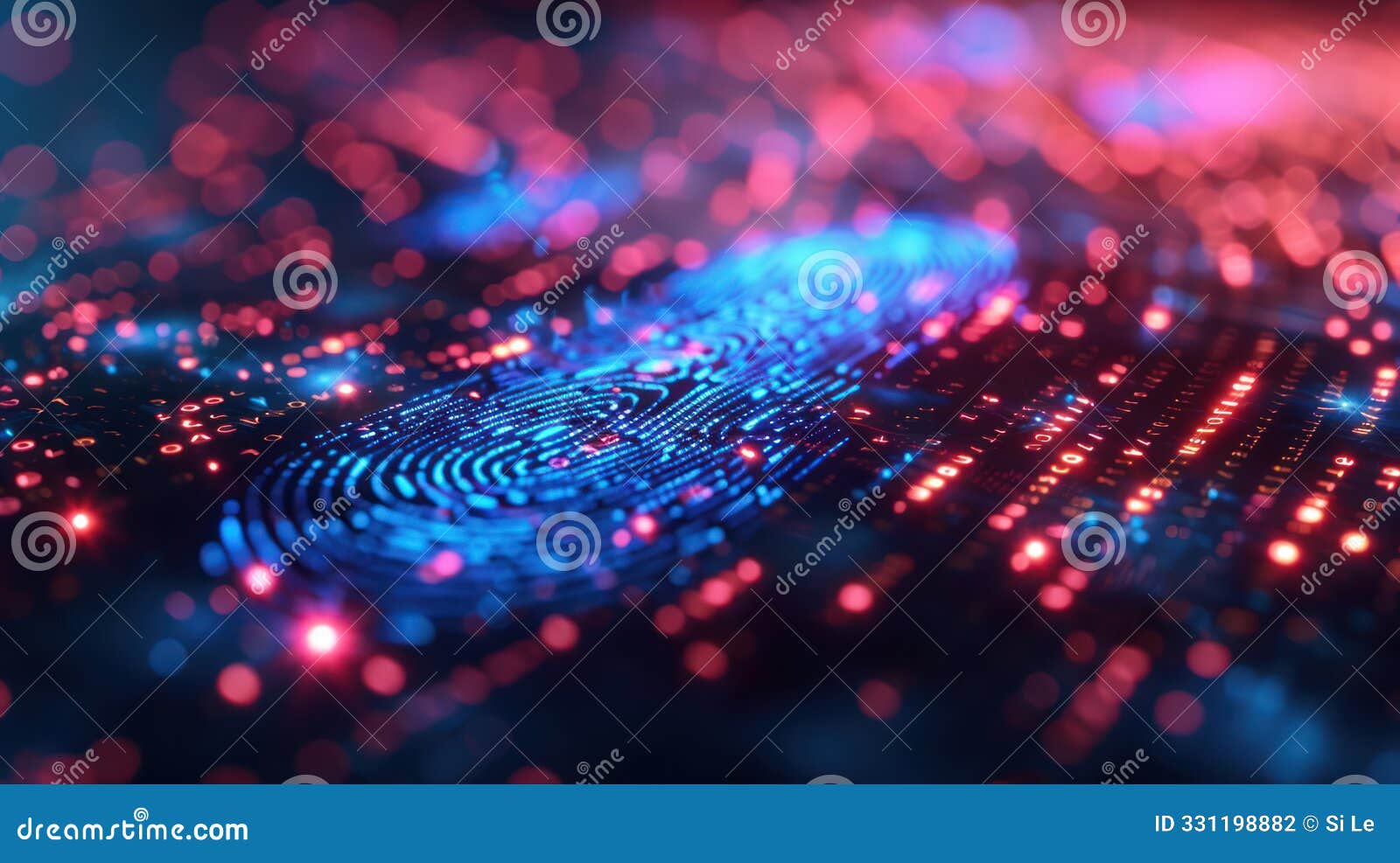 Fingerprint Cyber Security System on Neon Background: Enhancing ...