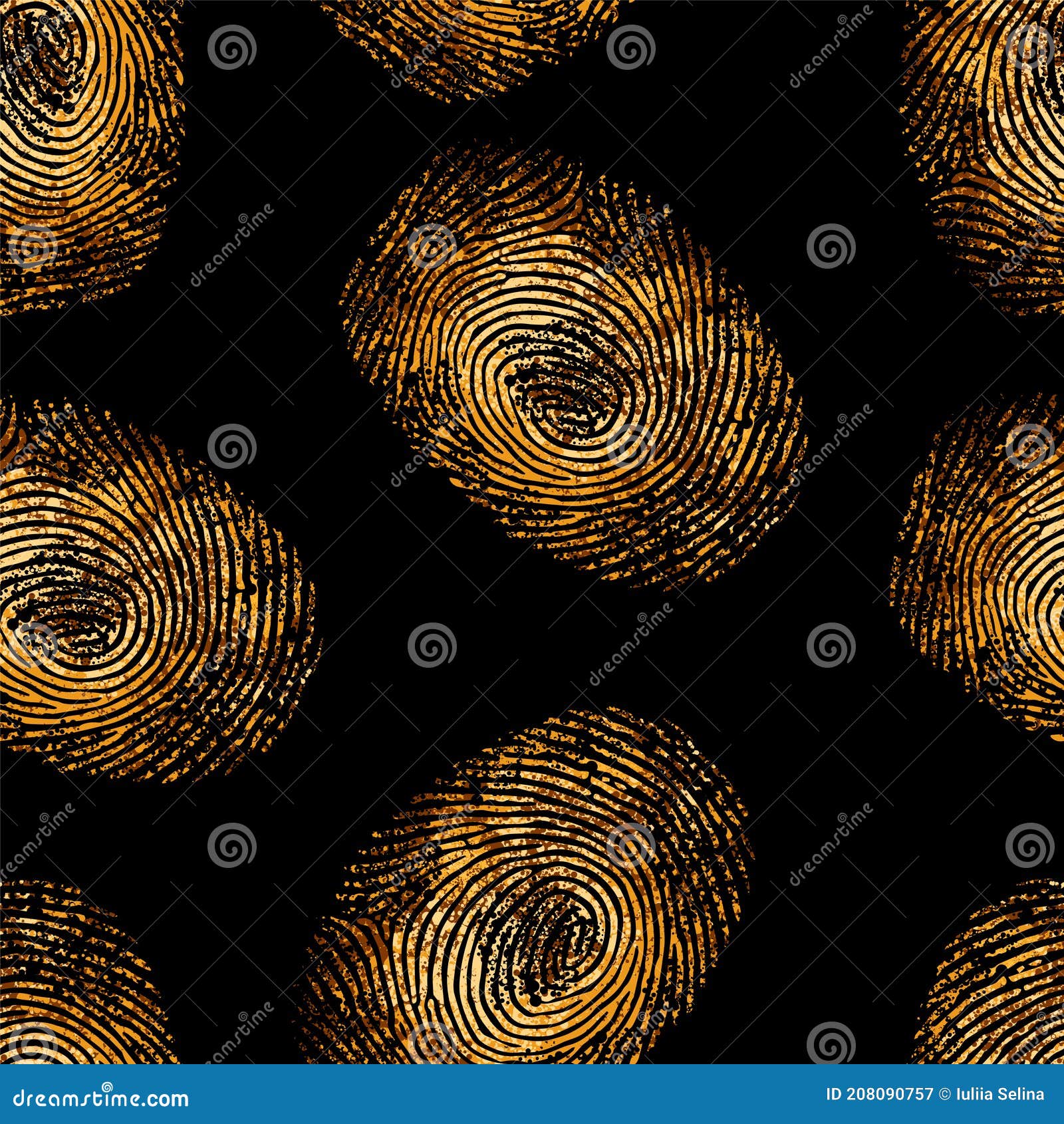 Fingerprint Dactylogram Gold Stock Vector - Illustration of human ...