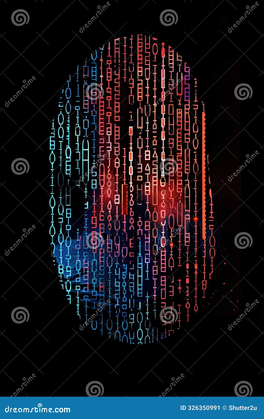 A Fingerprint in Digital Code Illustrating the Intersection of Identity ...