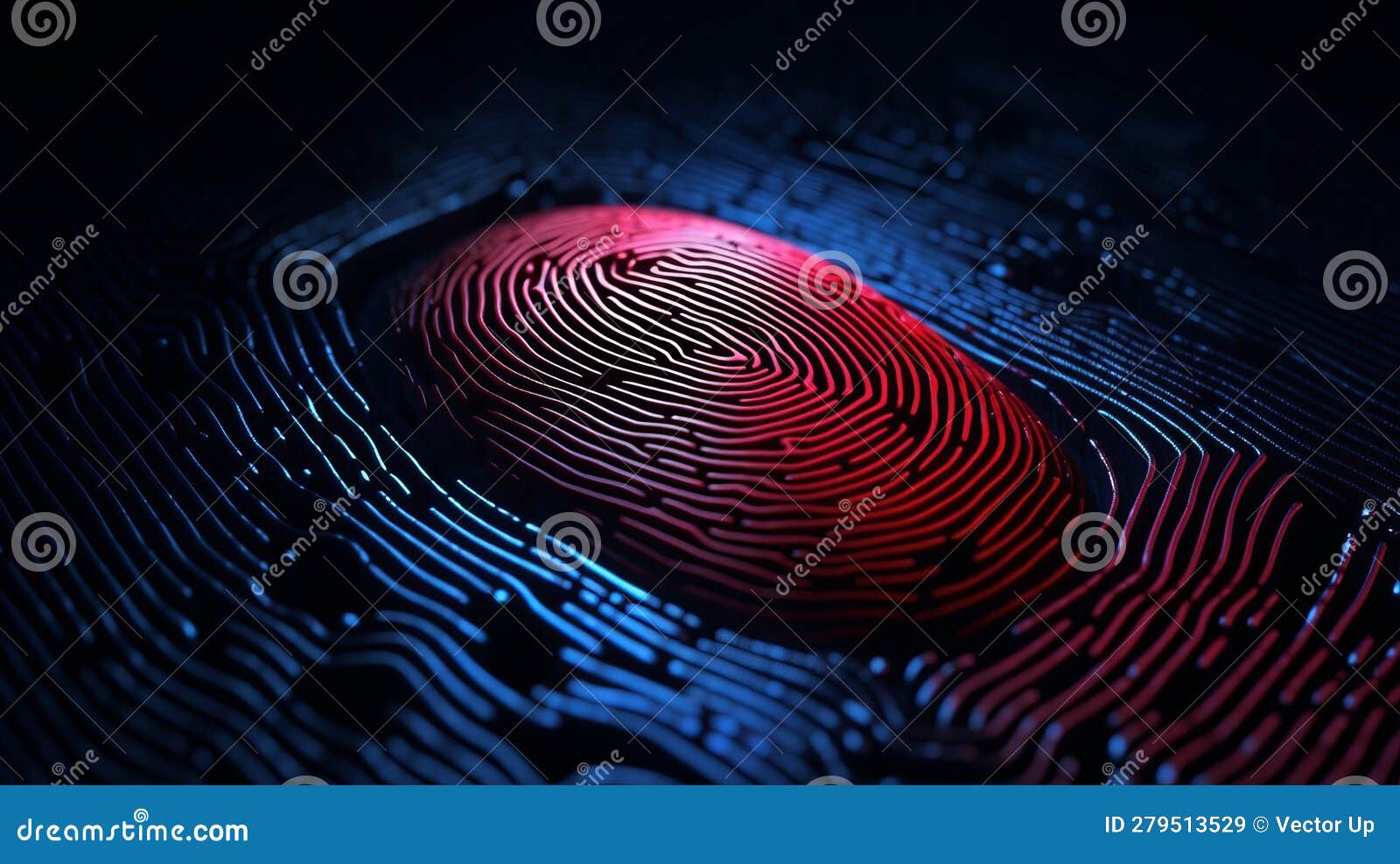 Fingerprint Digital Security Risk Concept. Generative AI Stock ...