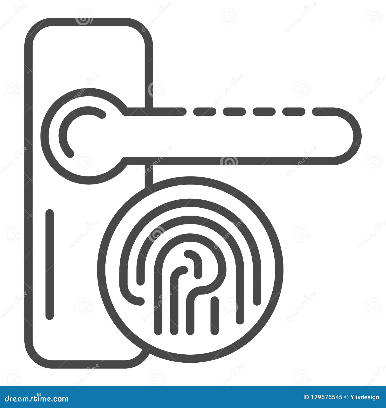 Fingerprint Door Lock Icon, Outline Style Stock Vector - Illustration ...