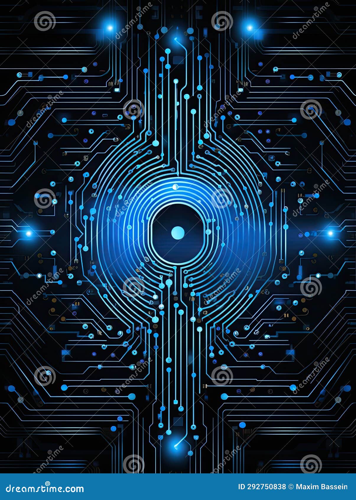 Fingerprint in Electronic Form. Generated by AI Stock Illustration ...