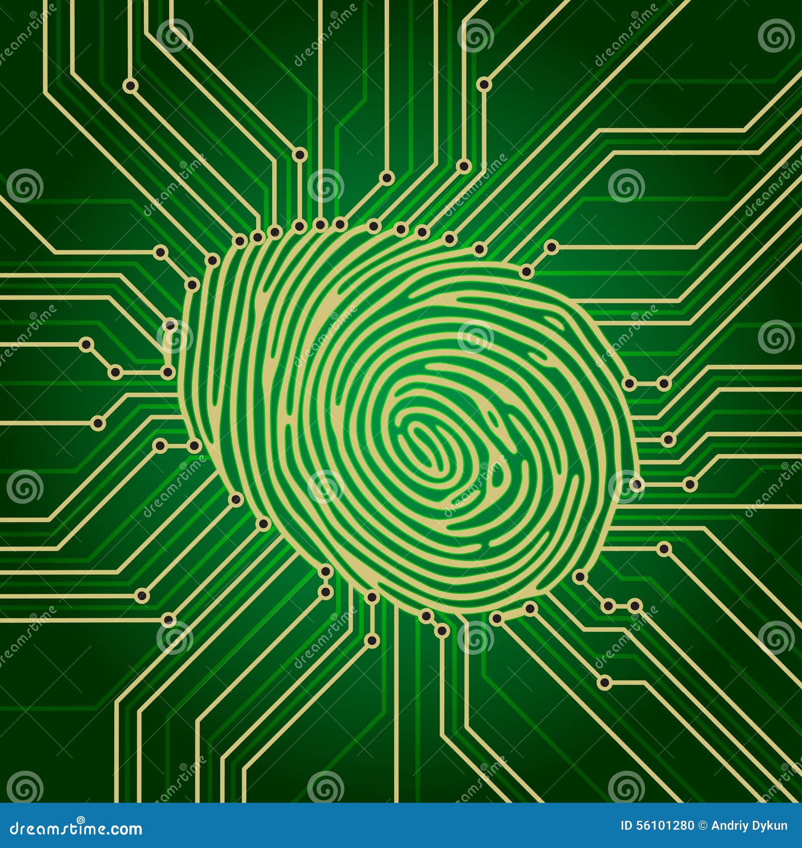 Fingerprint electronics stock vector. Illustration of data - 56101280