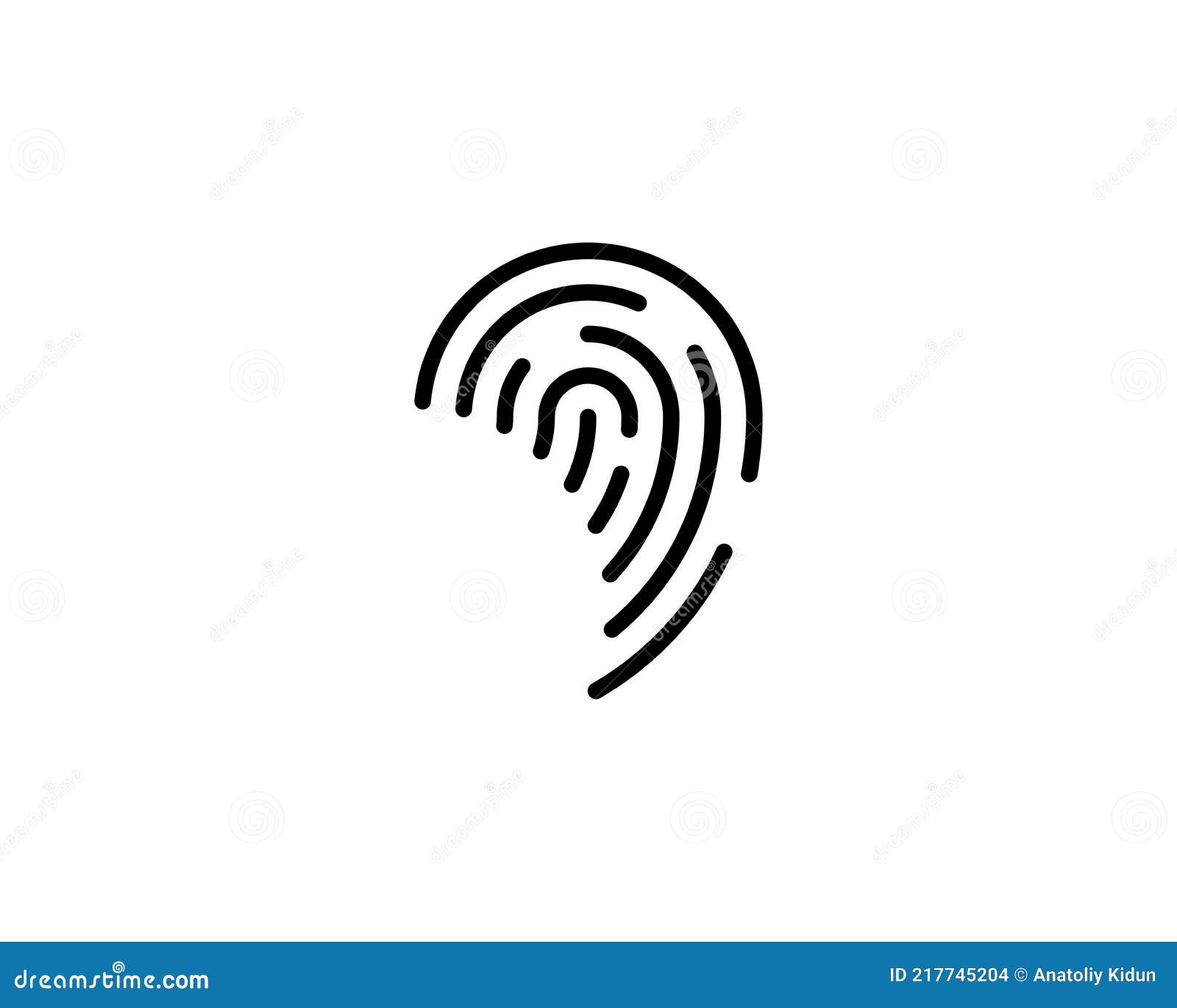 Fingerprint Element. Thumbprint Isolated on Background. Fingermark ...