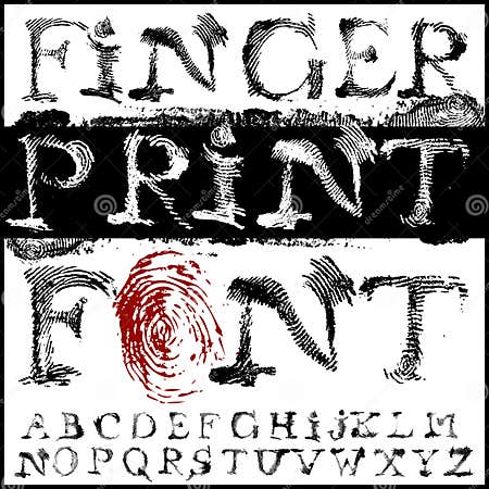 Fingerprint font stock vector. Illustration of collection - 2712499