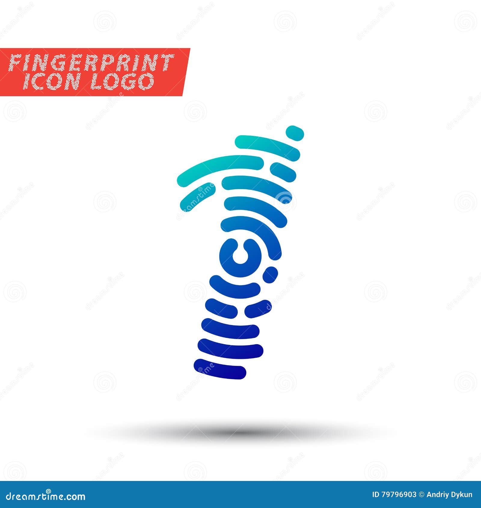 Fingerprint font logo icon stock vector. Illustration of human - 79796903