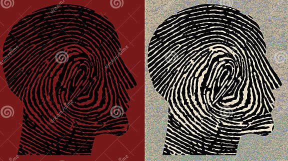 A Fingerprint Forms the Head of a Man in an Illustration about Security ...