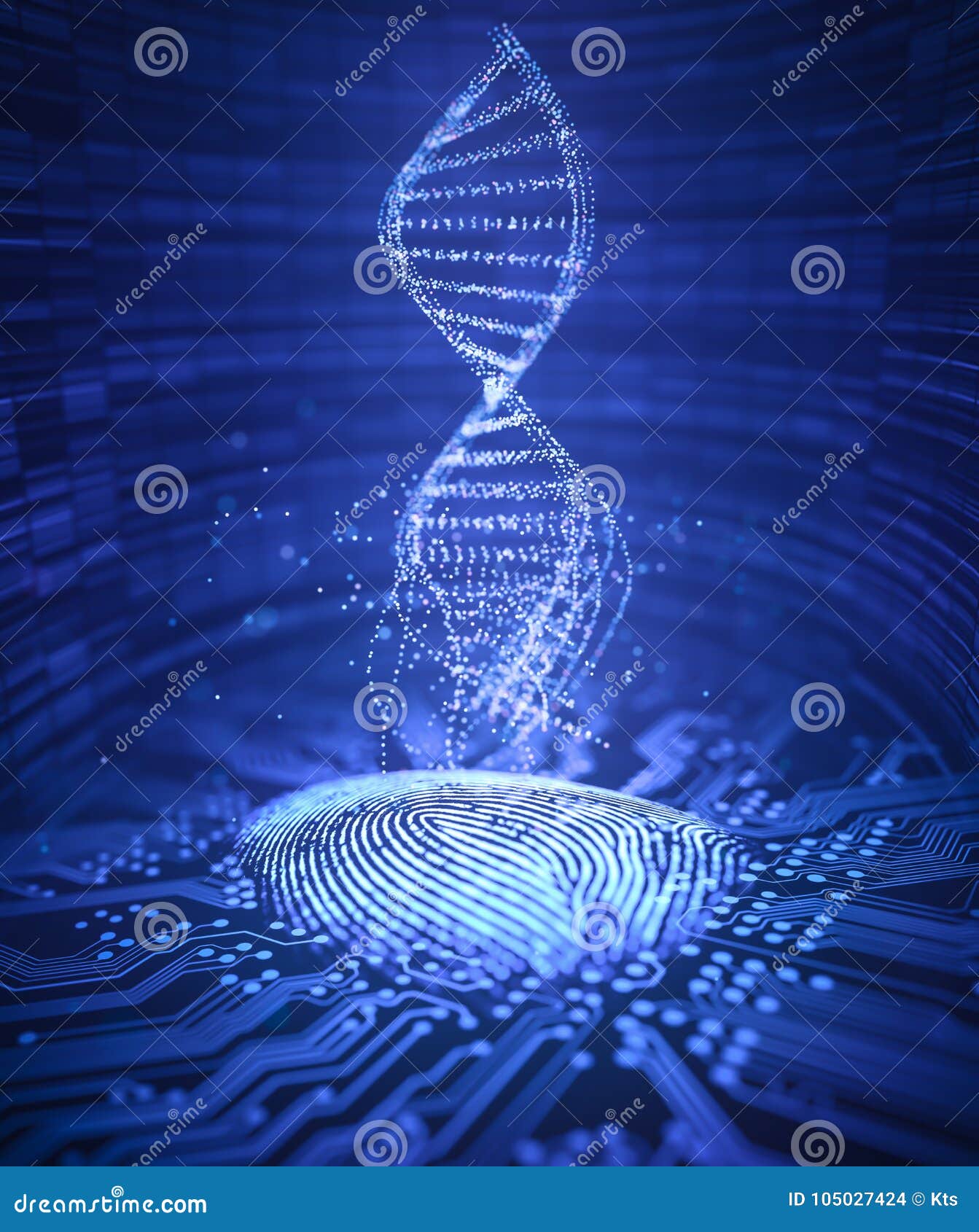 Fingerprint Genetic Code DNA Stock Illustration - Illustration of ...