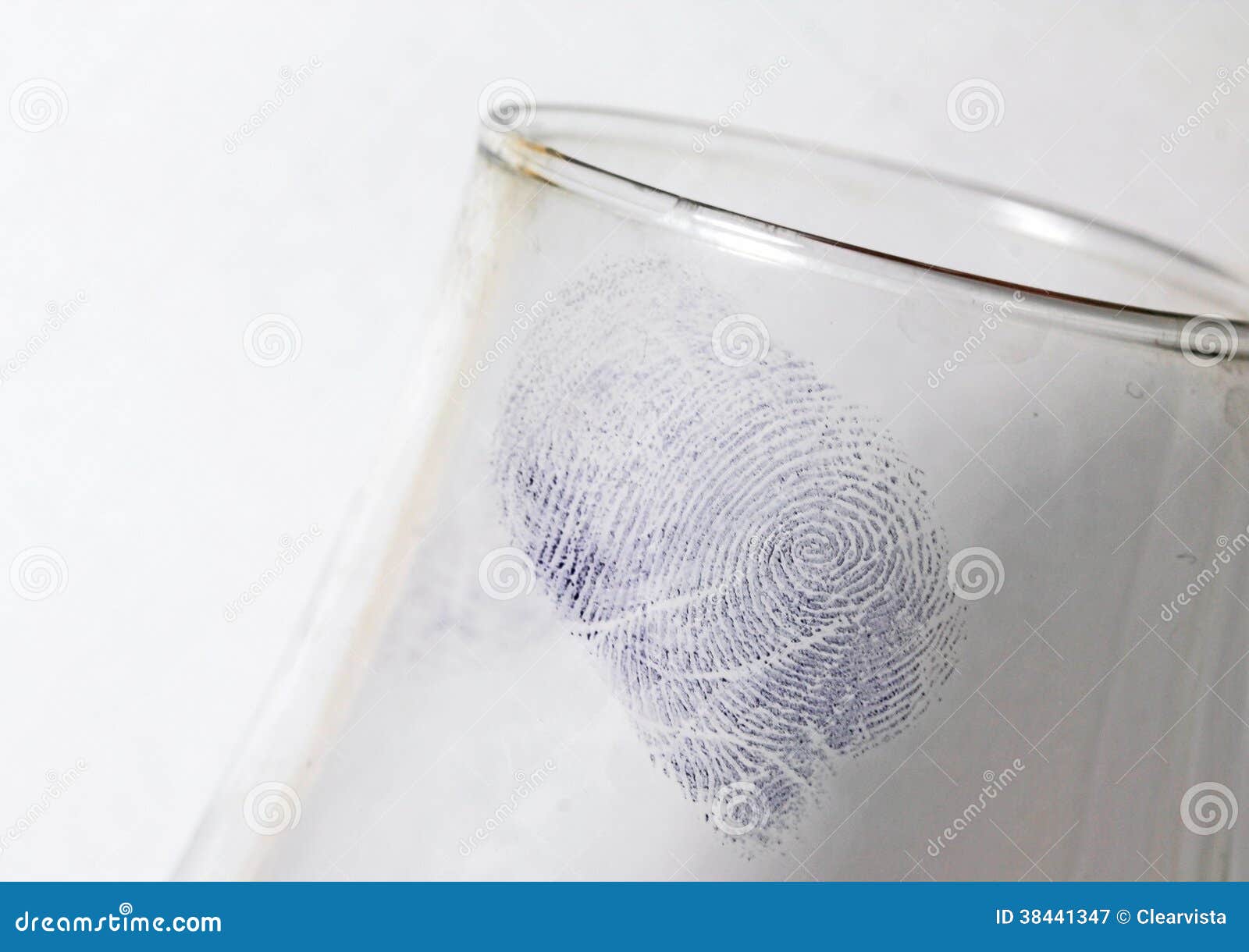 Fingerprint on a Glass, Highlighted by Forensic. Stock Image - Image of ...