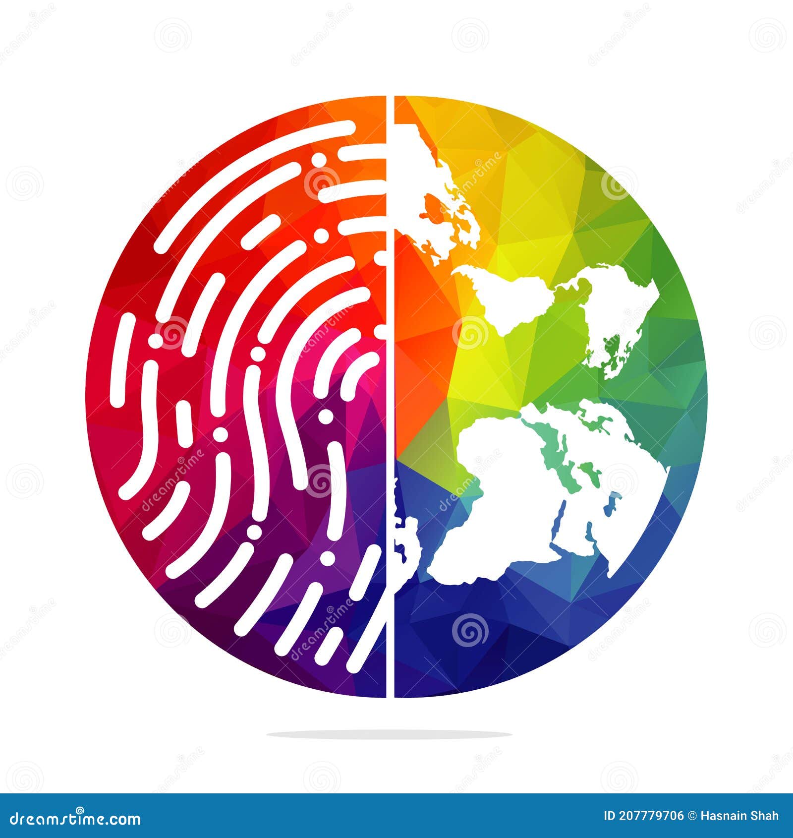 Fingerprint with Globe Vector Logo Design. Stock Vector - Illustration ...