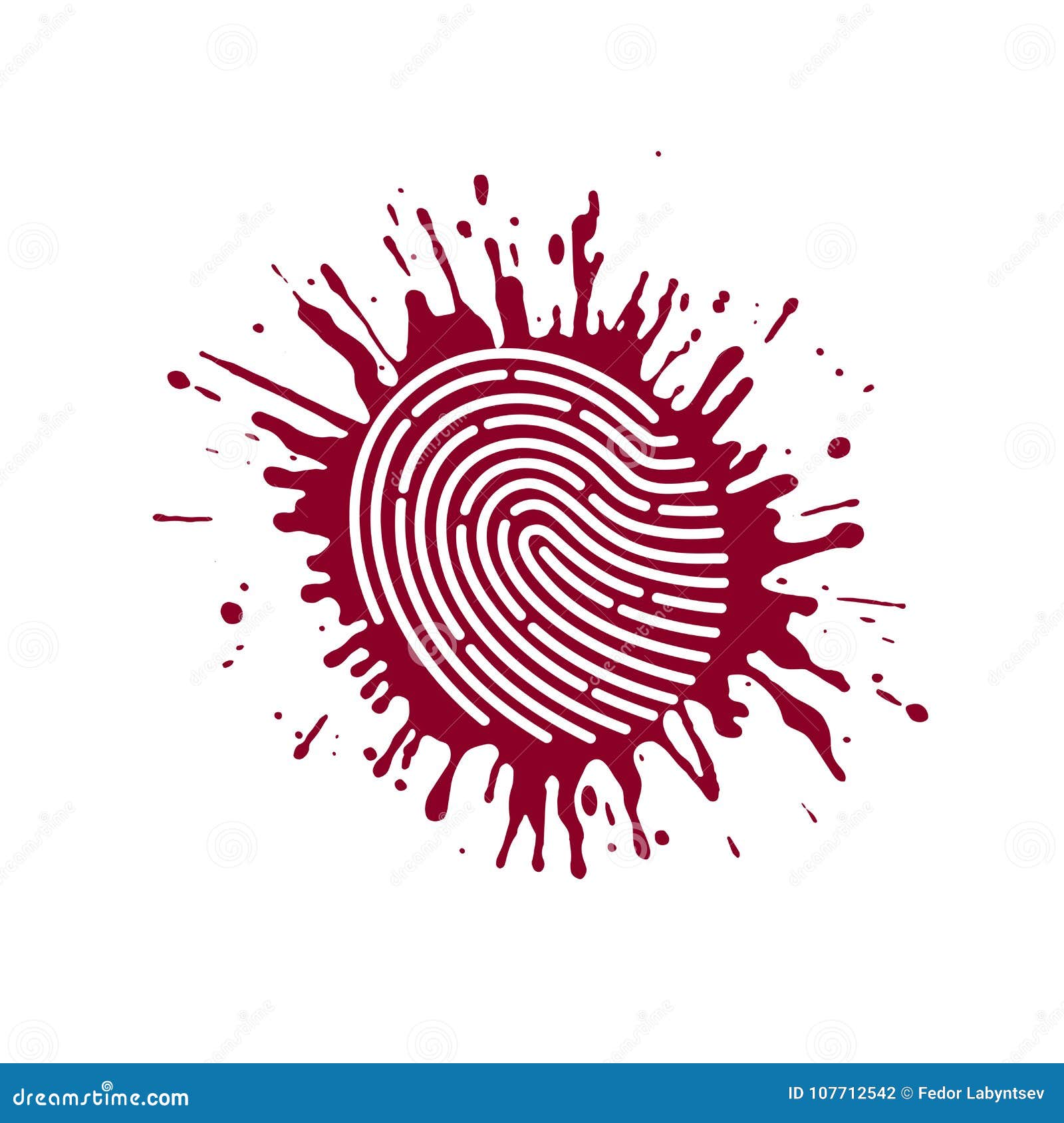 Fingerprint in Grunge Style Paint. Stock Vector - Illustration of white ...