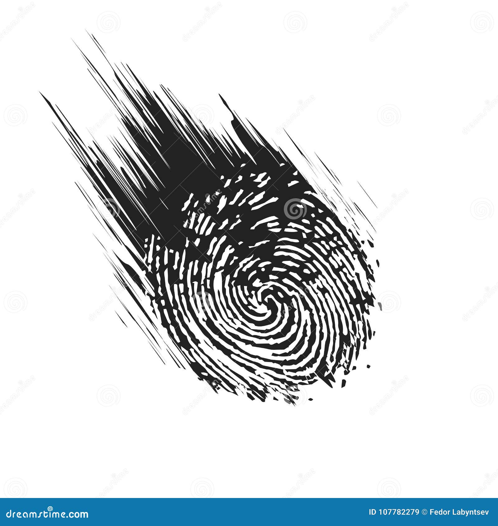 Fingerprint in Grunge Style Paint. Stock Vector - Illustration of crime ...