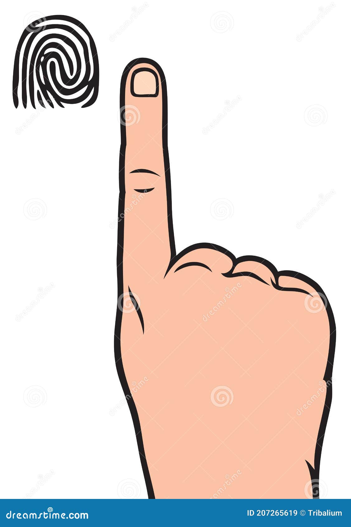 Fingerprint and Hand Scan Identification Stock Vector - Illustration of ...