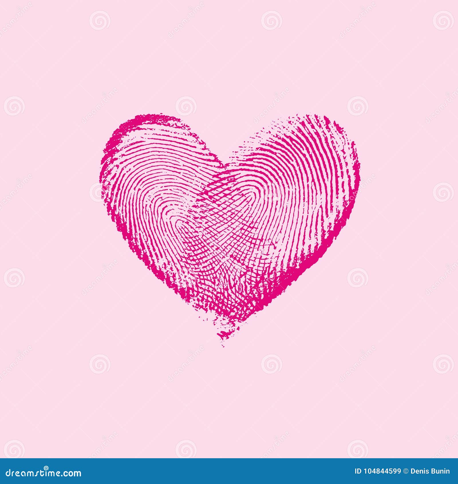 Fingerprint Heart Pink I stock vector. Illustration of scan - 104844599