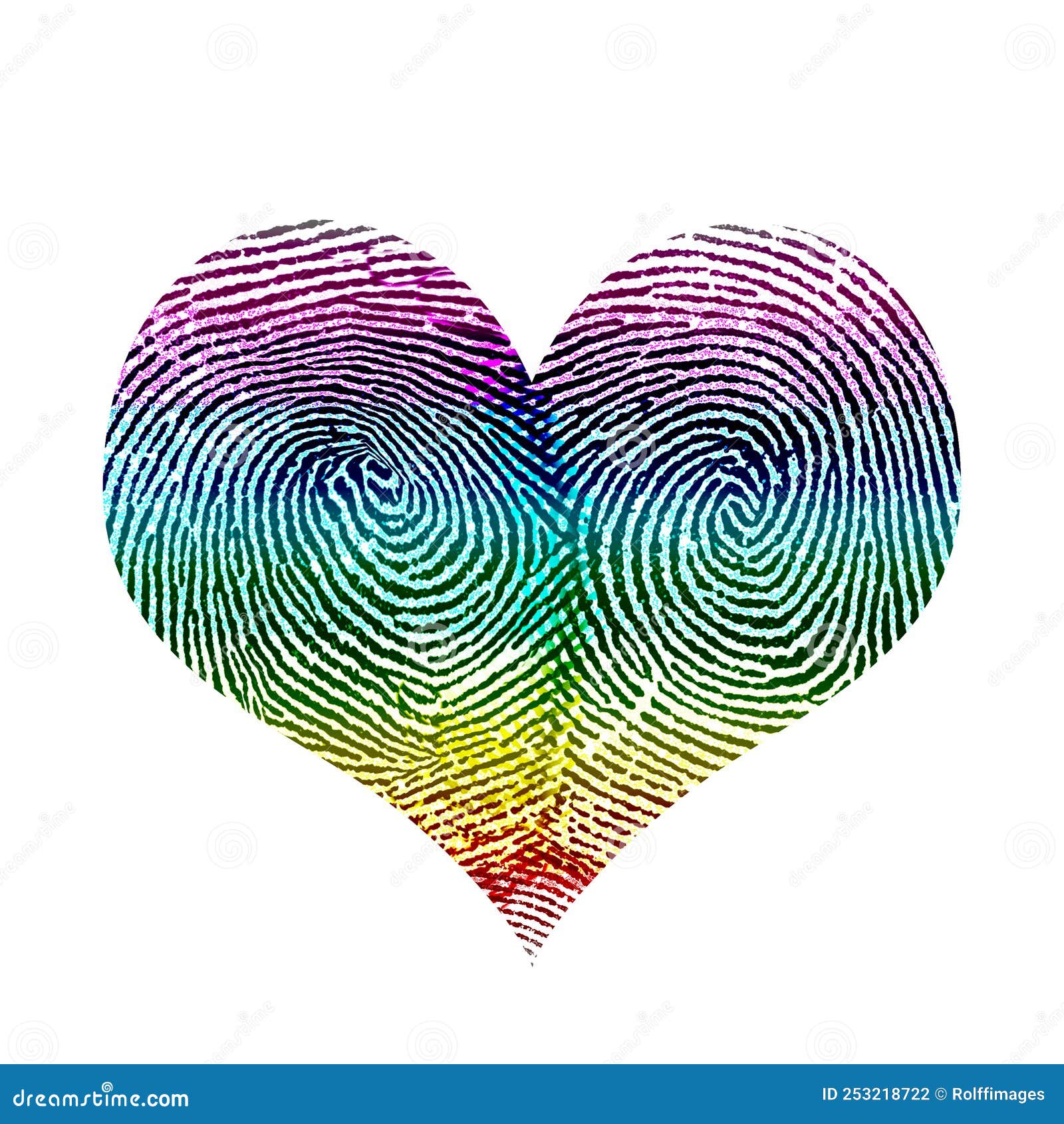 Fingerprint in heart shape stock illustration. Illustration of ...