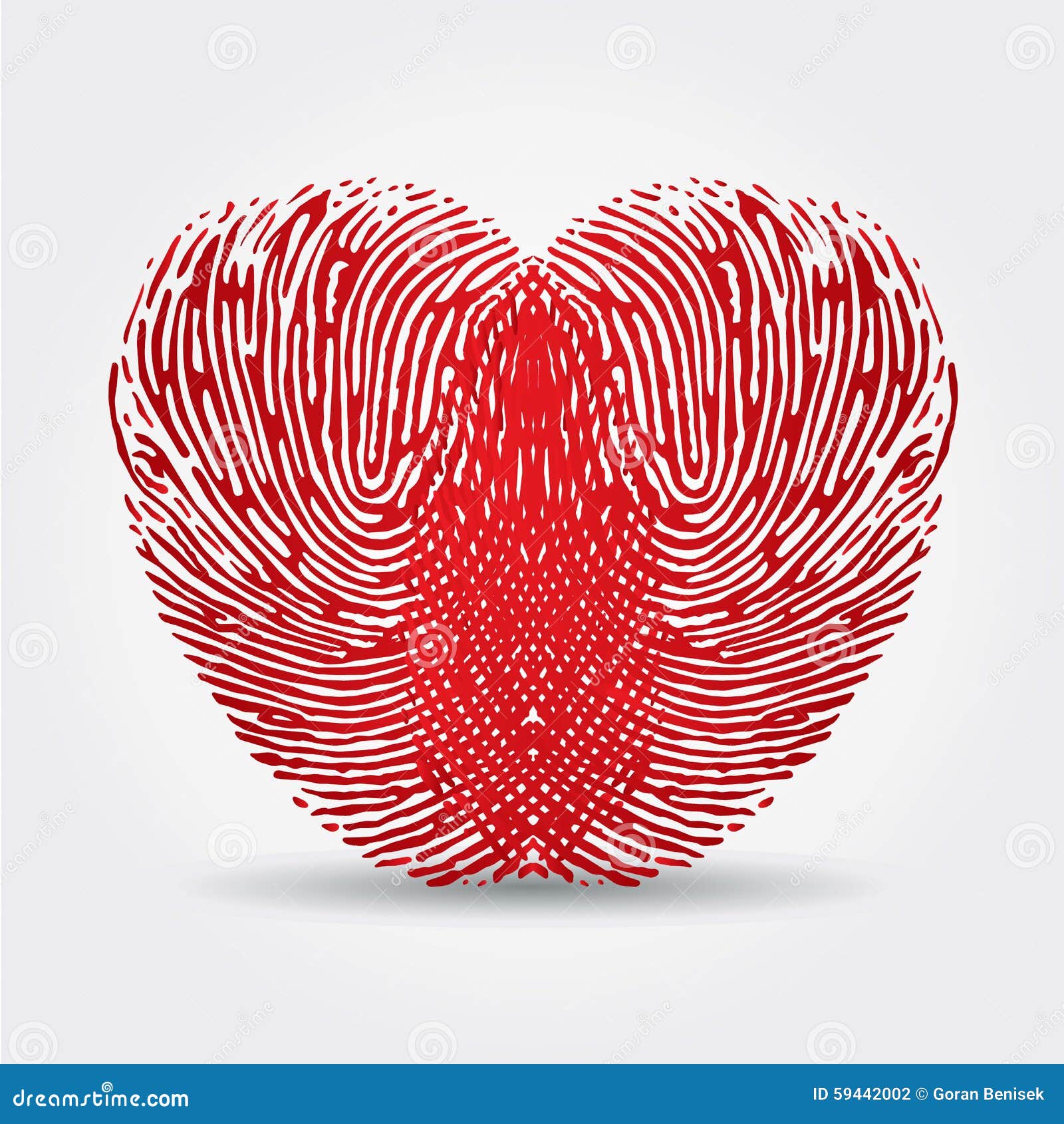 Fingerprint Heart Silhouette Cartoon Vector | CartoonDealer.com #230886949