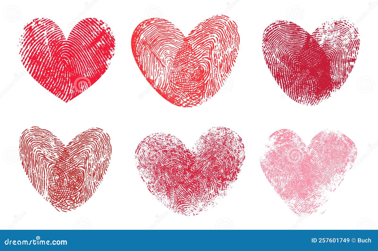 Fingerprint Hearts, Red Prints of Thumb Finger Stock Vector ... Fingerprint Hearts, Red Prints of Thumb Finger Stock Vector ...