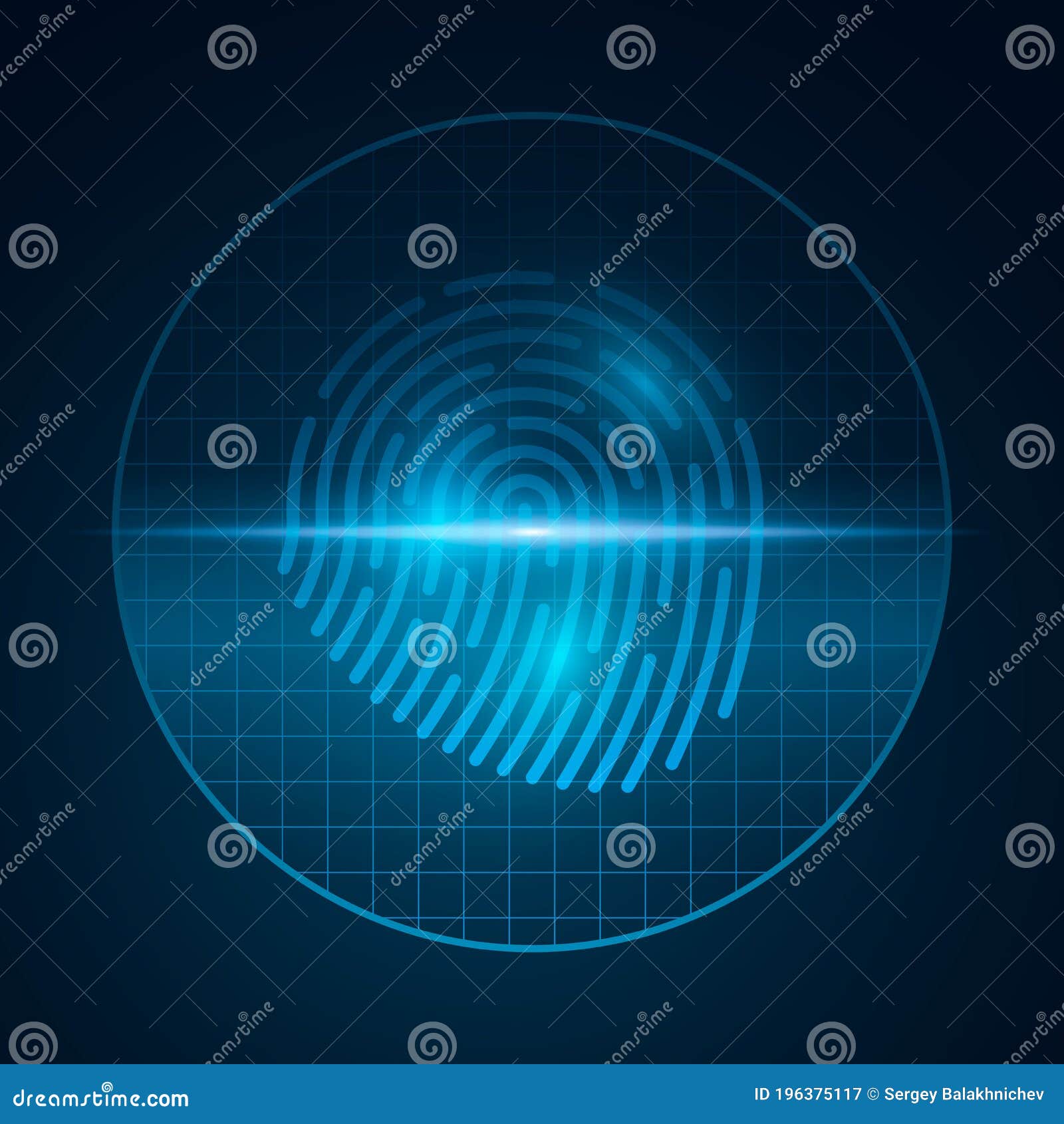 Fingerprint High-tech for Computer System Security with Grid. Scan ...