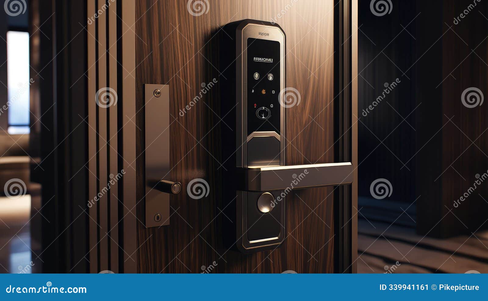Fingerprint Hotel Door Lock Stock Illustration - Illustration of ...