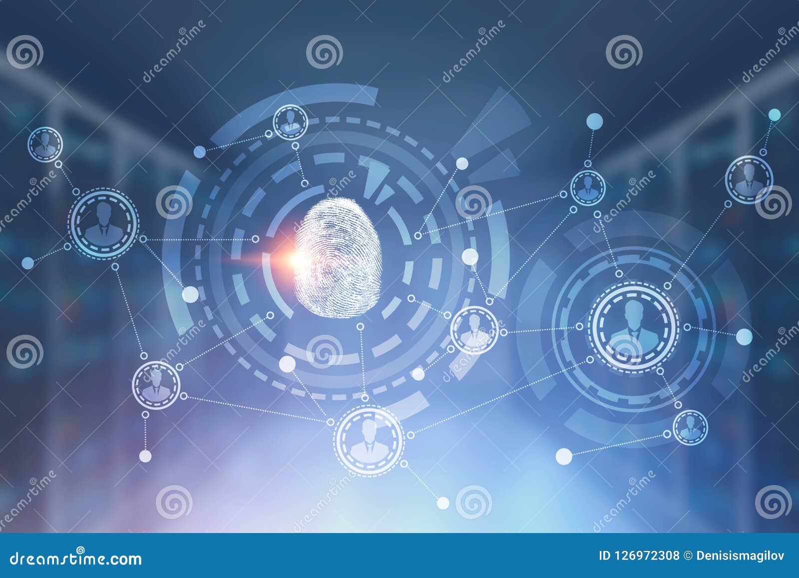 Fingerprint Hud Interface and People Network Stock Illustration ...